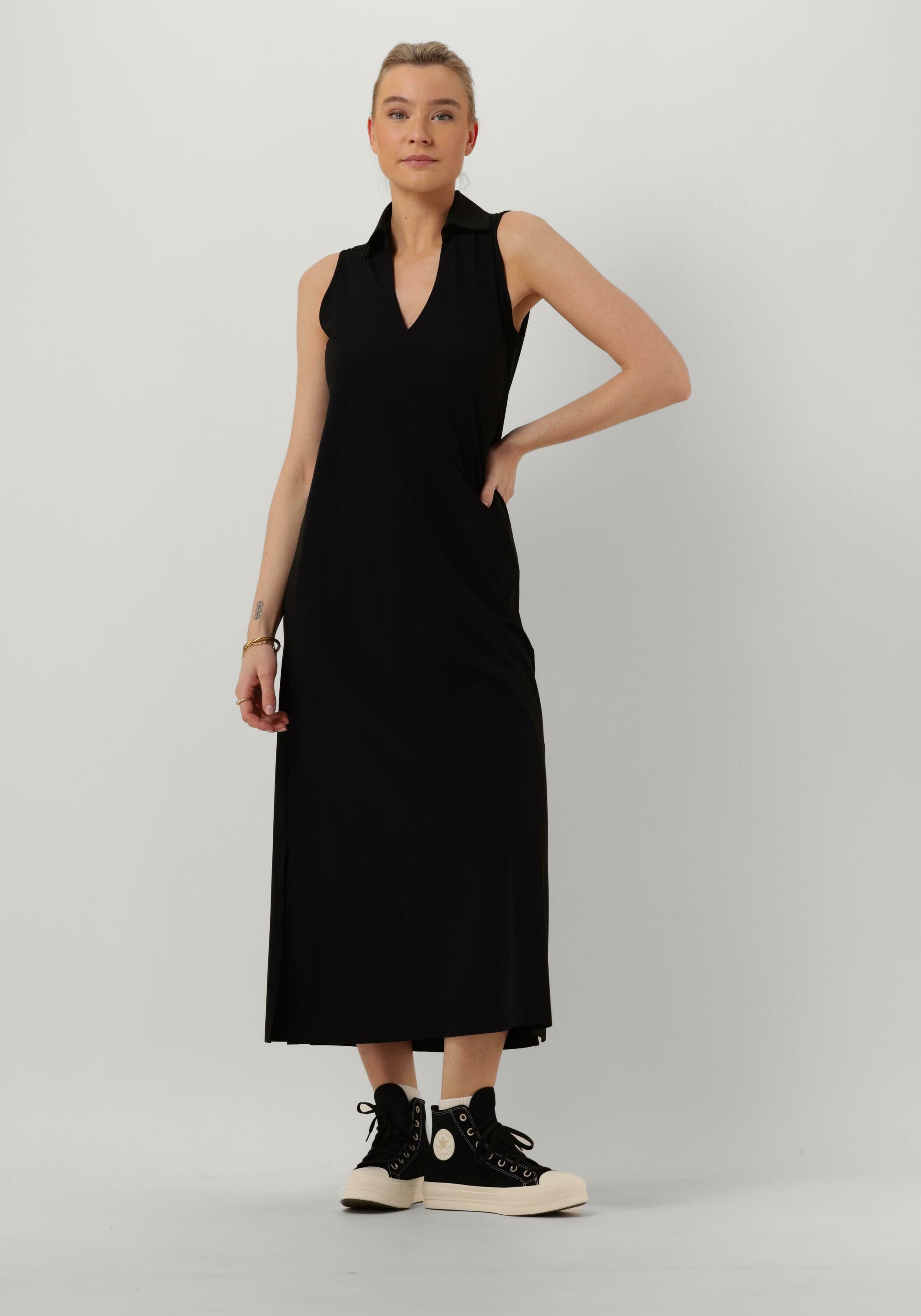 Zwarte PENN & INK Midi jurk S23N1342 | Omoda