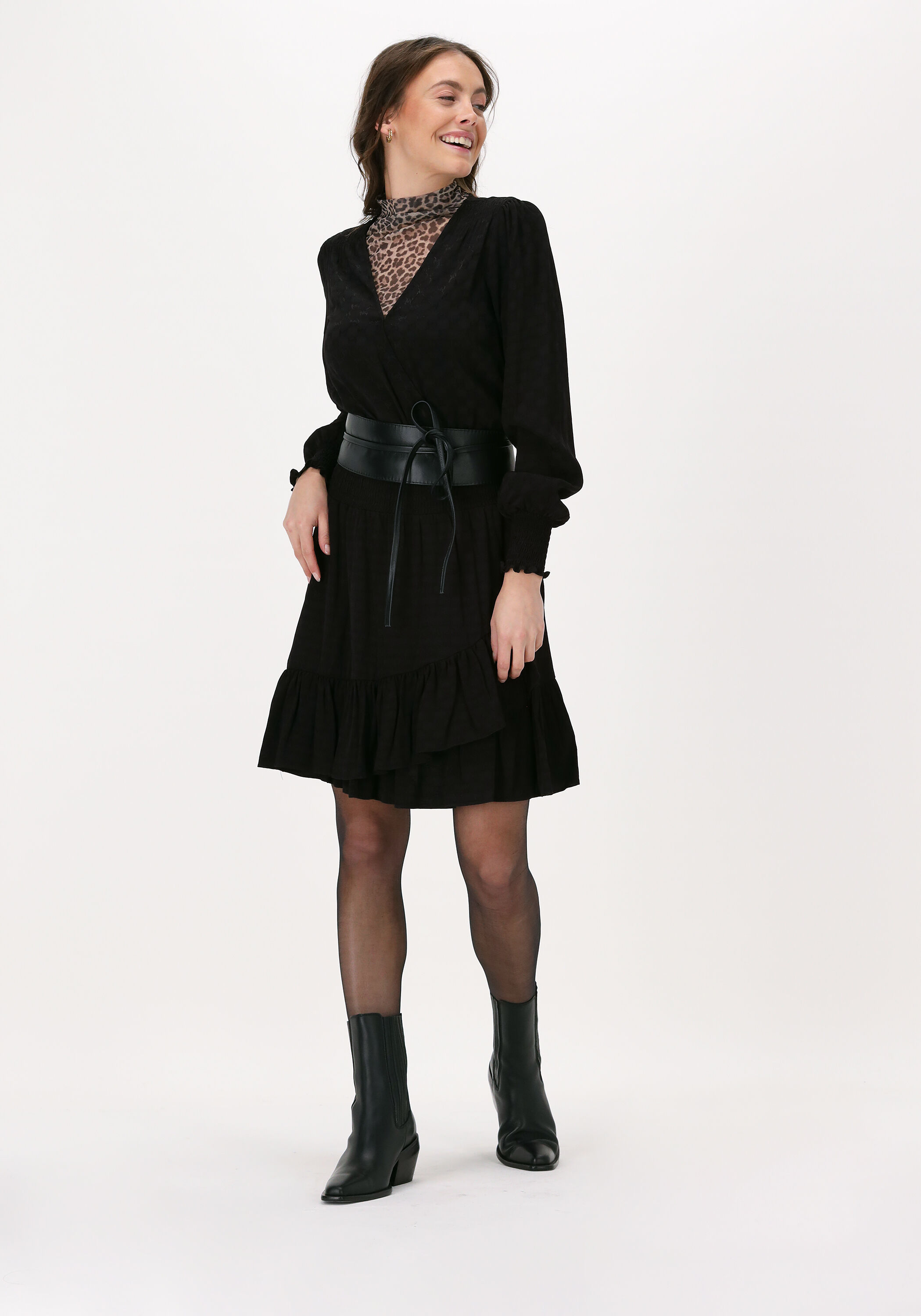 Zwarte MICHAEL KORS Mini jurk JULIA MK LOGO JDQ DRESS | Omoda