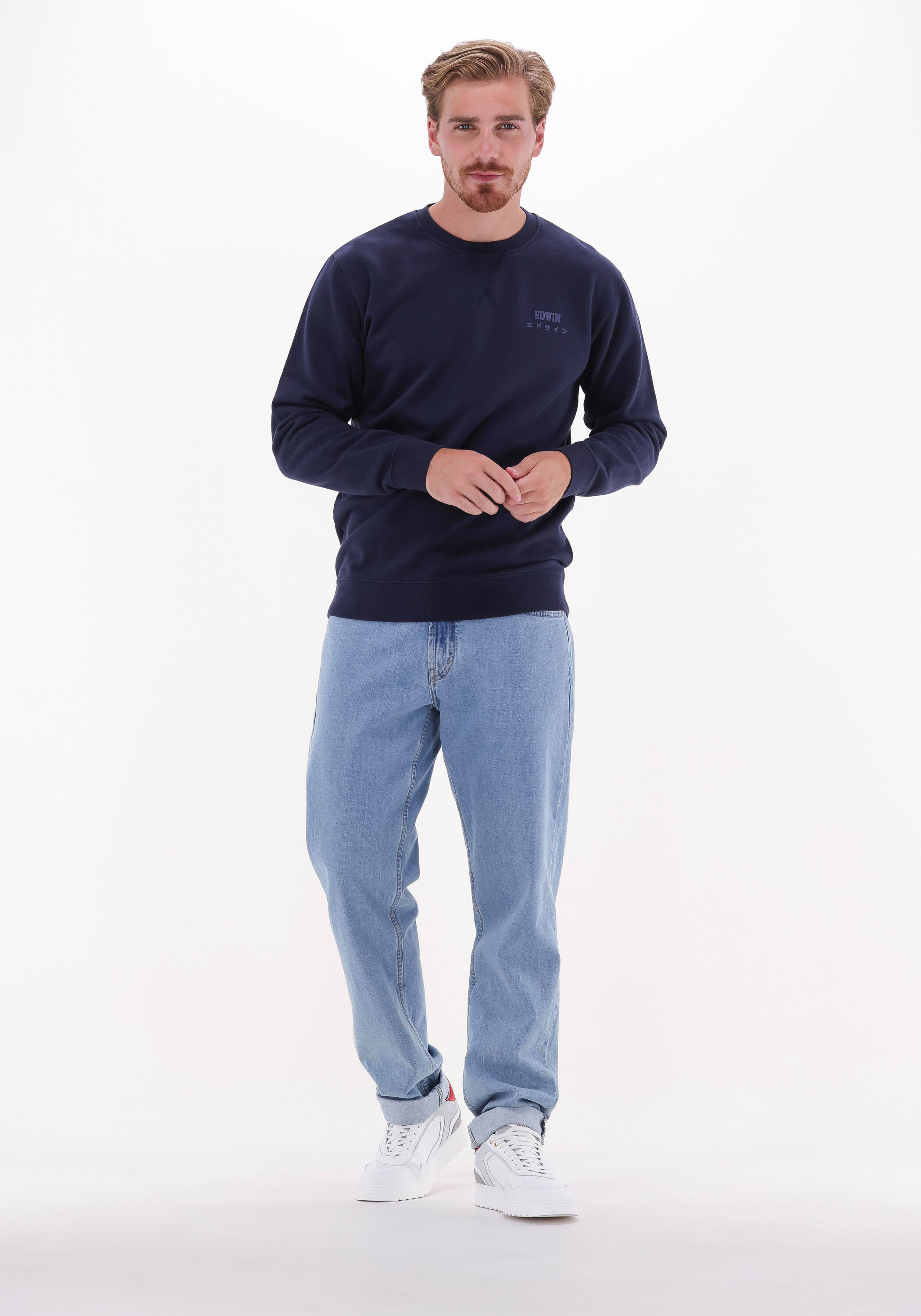 Lichtblauwe BLS HAFNIA Straight leg jeans COMPASS JEANS | Omoda