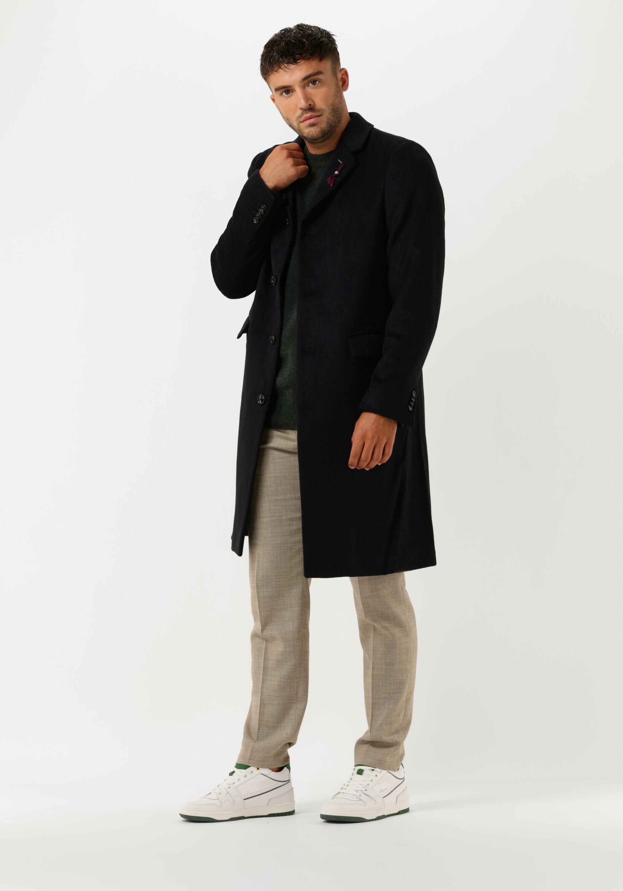 Donkerblauwe SCOTCH & SODA Mantel CLASSIC WOOL-BLEND OVERCOAT | Omoda