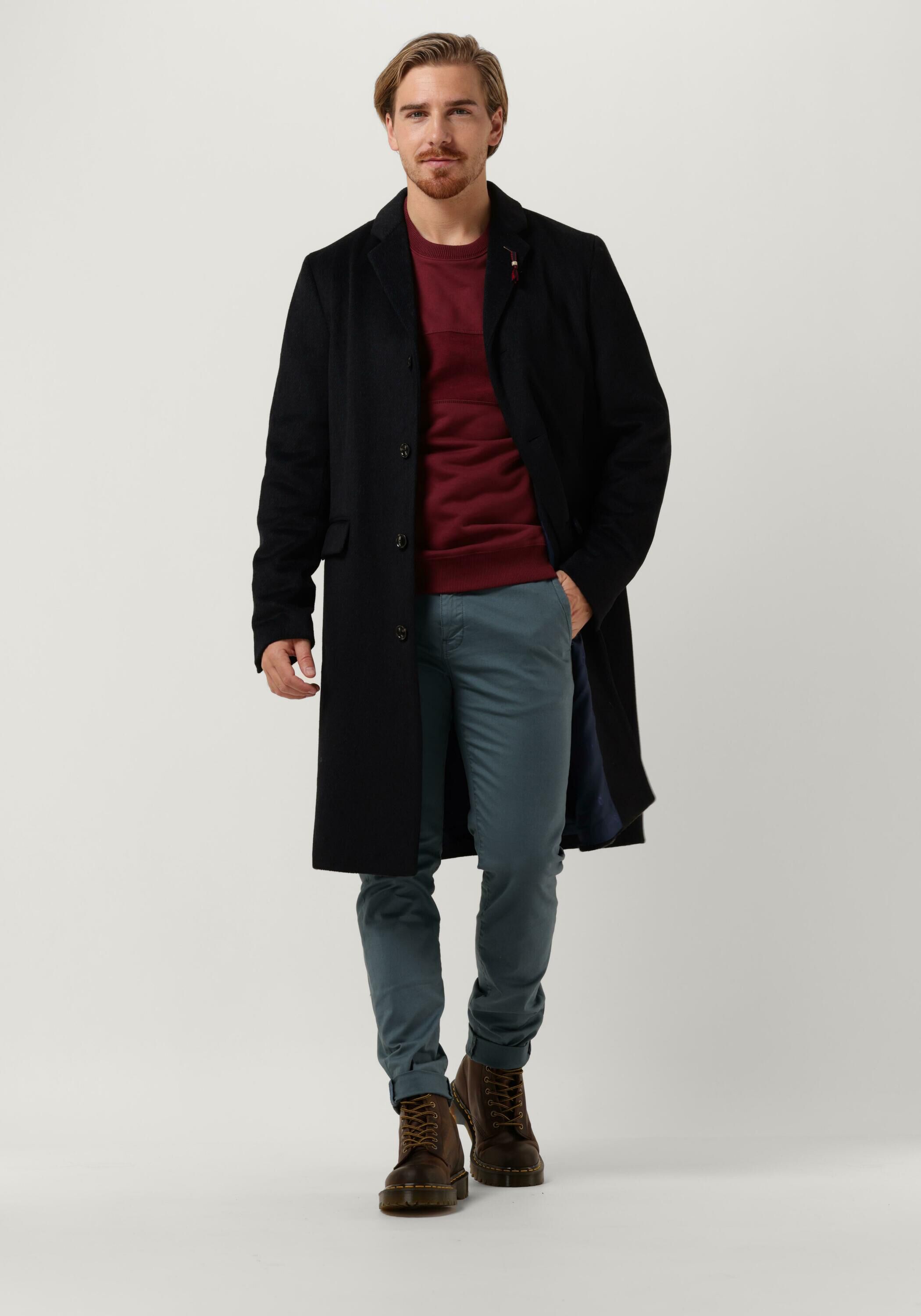 Donkerblauwe SCOTCH & SODA Mantel CLASSIC WOOL-BLEND OVERCOAT | Omoda