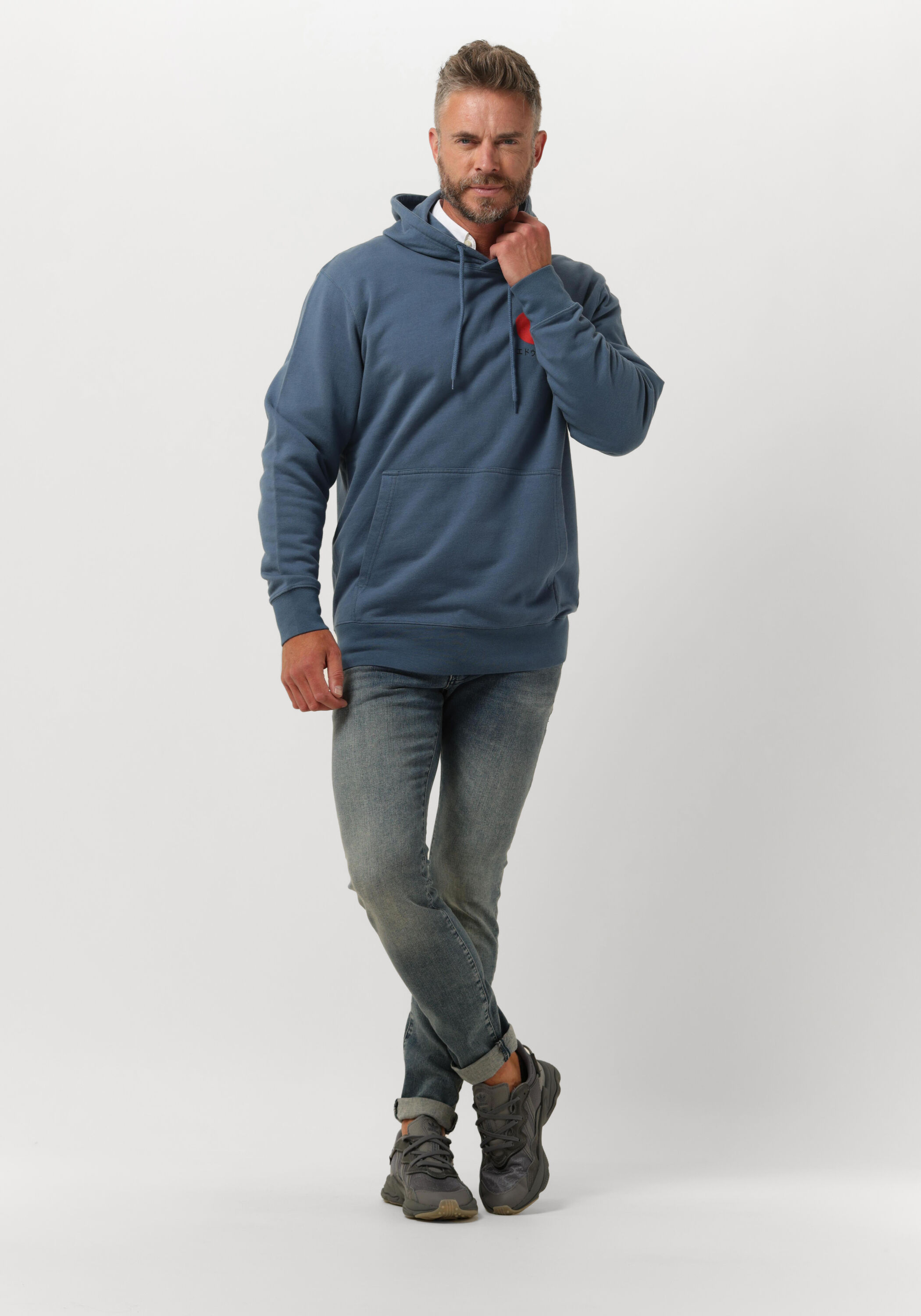Blauwe EDWIN Sweater JAPANESE SUN HOODIE SWEAT HEAVY FELPA | Omoda