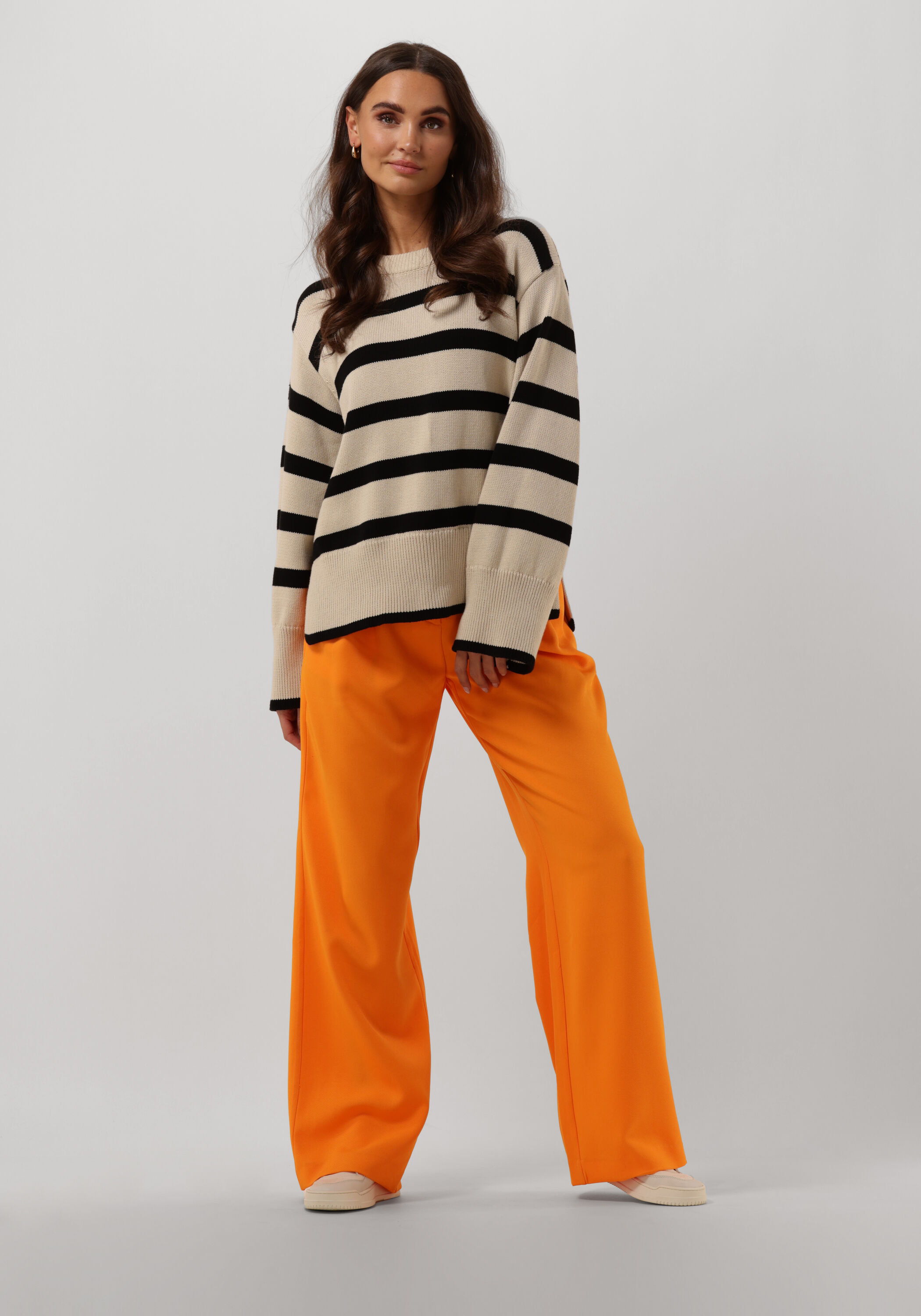 Zwarte MODSTRÖM Trui CORBIN MD STRIPE O-NECK | Omoda