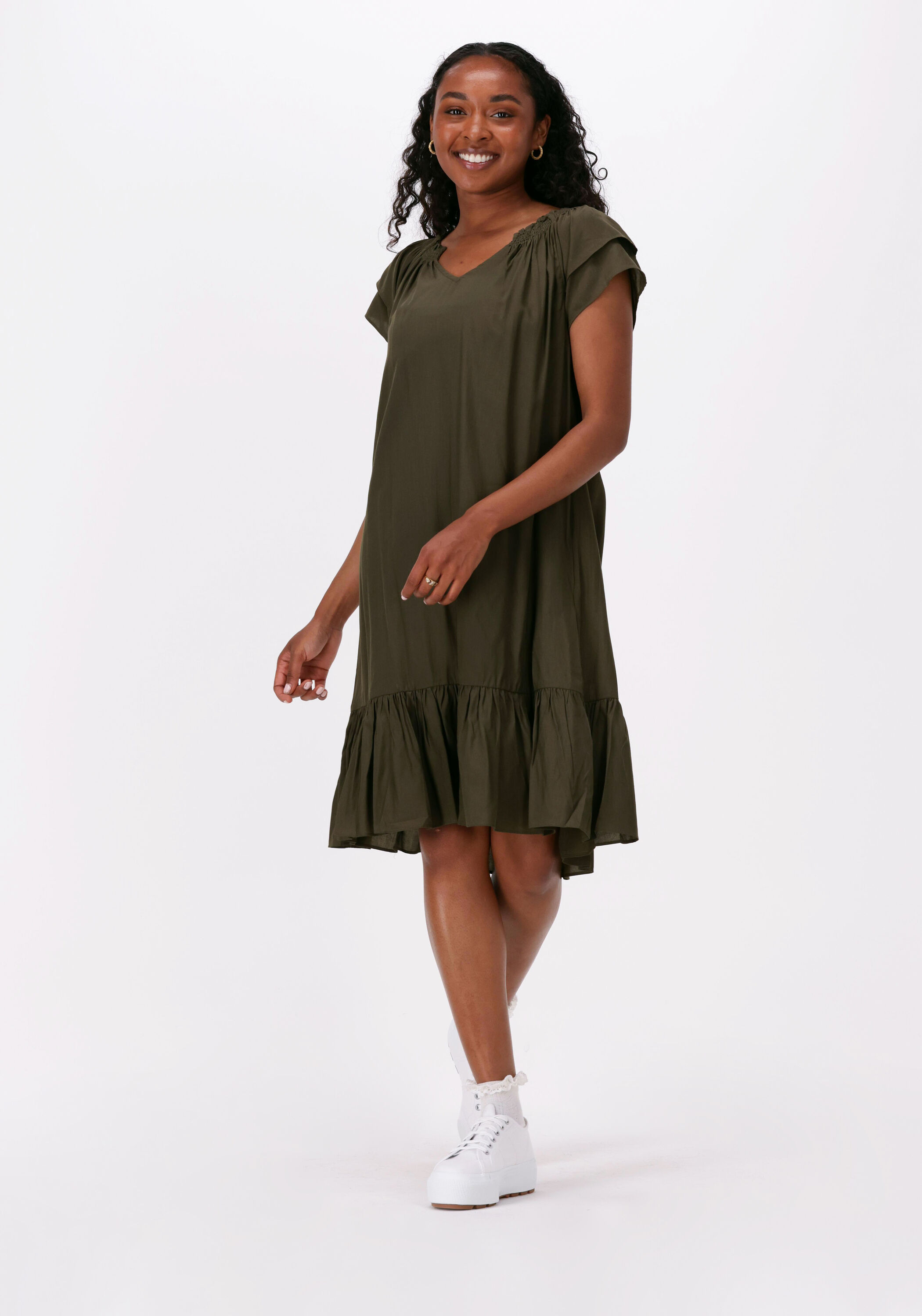 Donkergroene CO'COUTURE Mini jurk SUNRISE CROP DRESS | Omoda