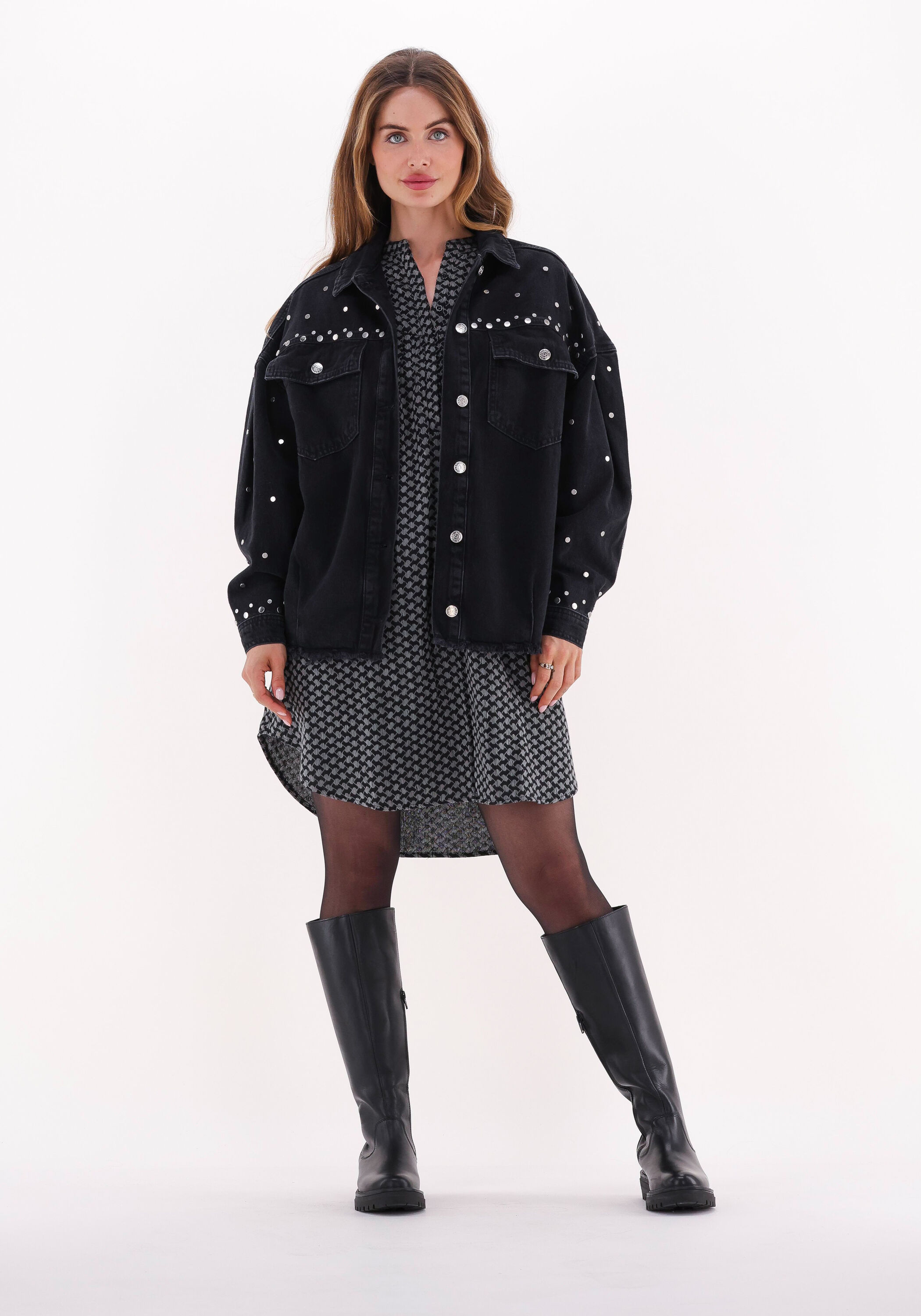 Grijze ROUGH STUDIOS Mini jurk 7220099481800 | Omoda