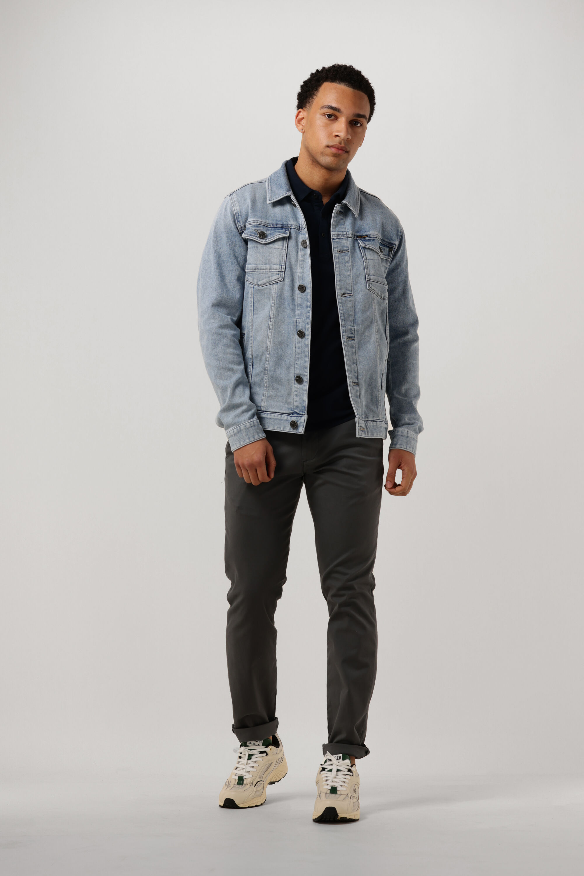 Lichtblauwe PME LEGEND Spijkerjas DENIM JACKET LIGHT BLUE FINISH | Omoda