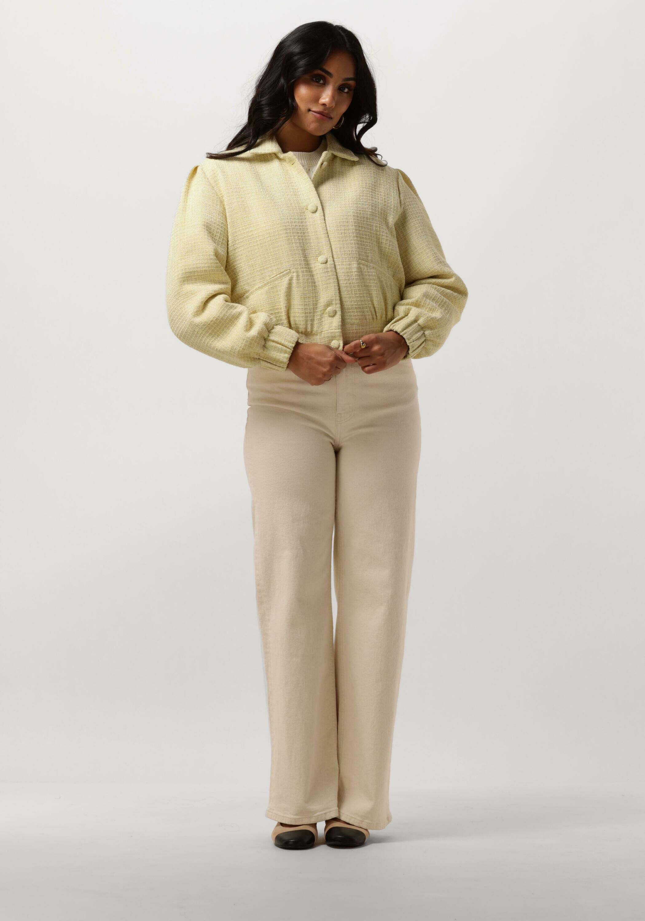 Gele COLOURFUL REBEL Jack YUKA BOUCLE BOMBER JACKET | Omoda