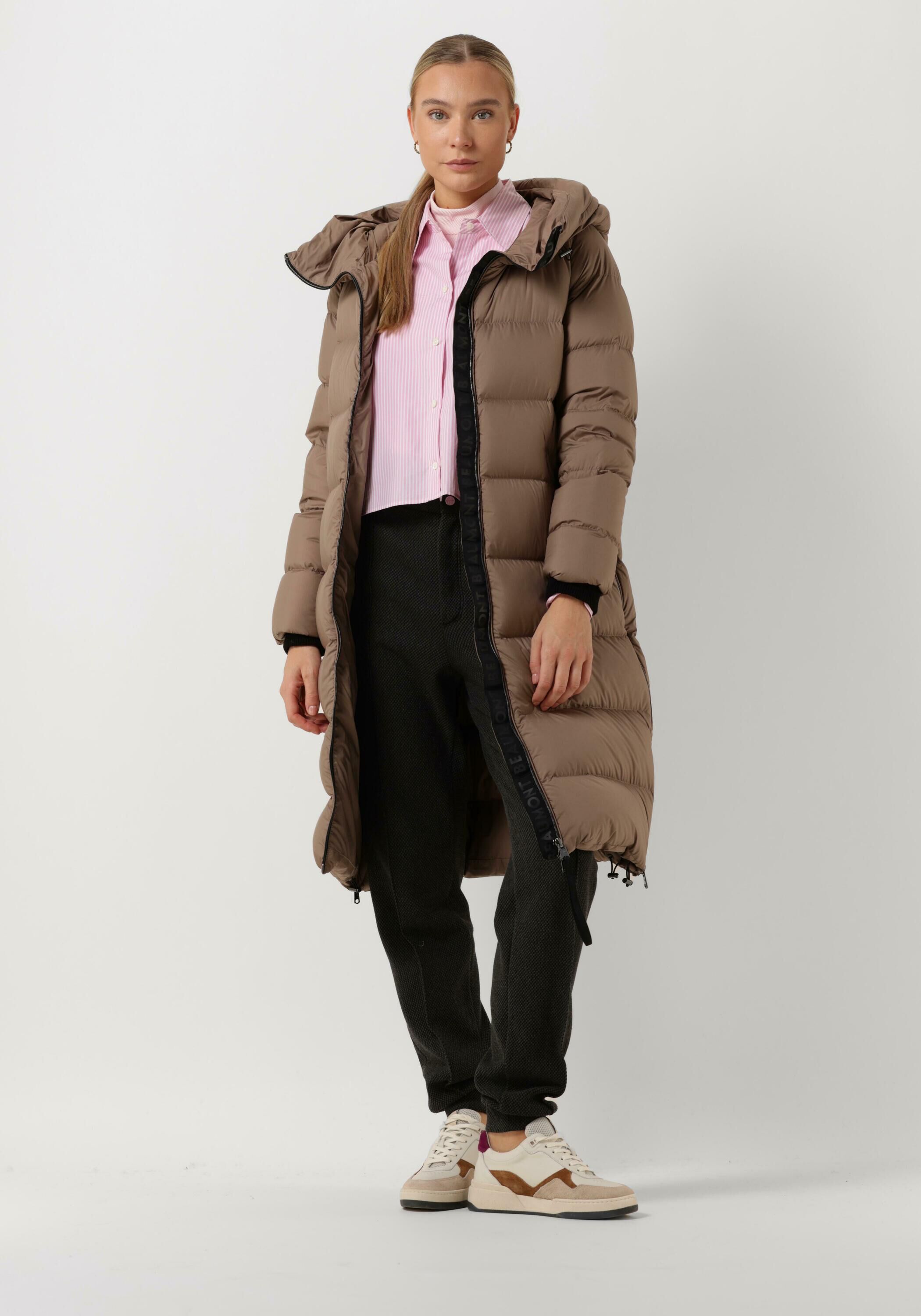 Taupe BEAUMONT Gewatteerde jas PUFFER PARKA COAT | Omoda