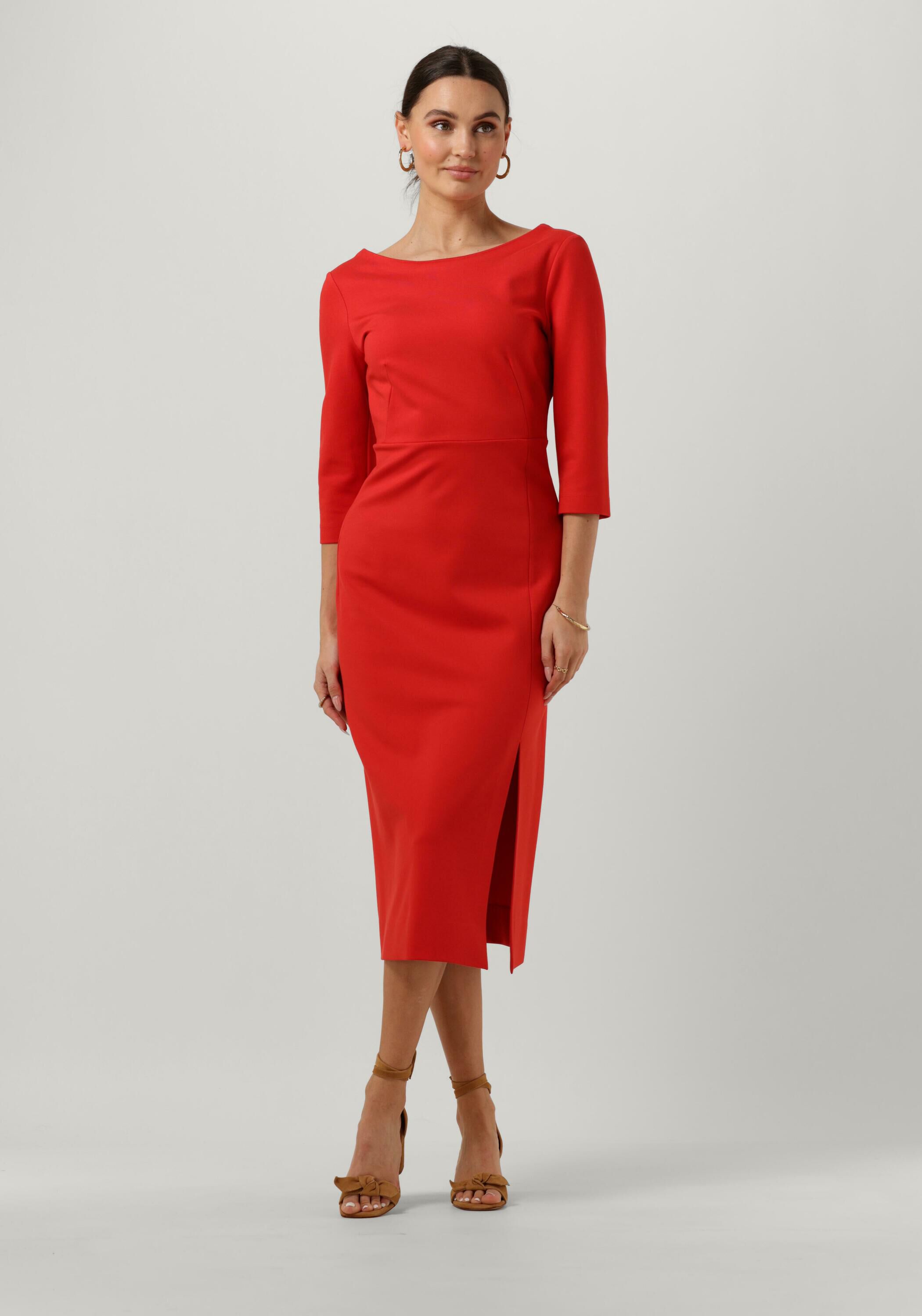 Rode VANILIA Midi jurk PUNTO CHIQUE DRESS | Omoda