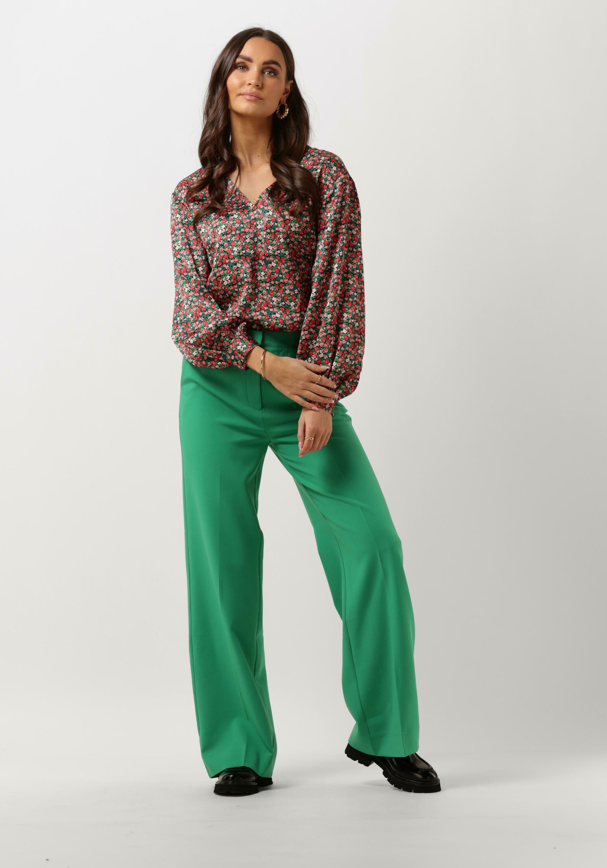 Groene ANOTHER LABEL Blouse FILOU FLOWER TOP L/S | Omoda