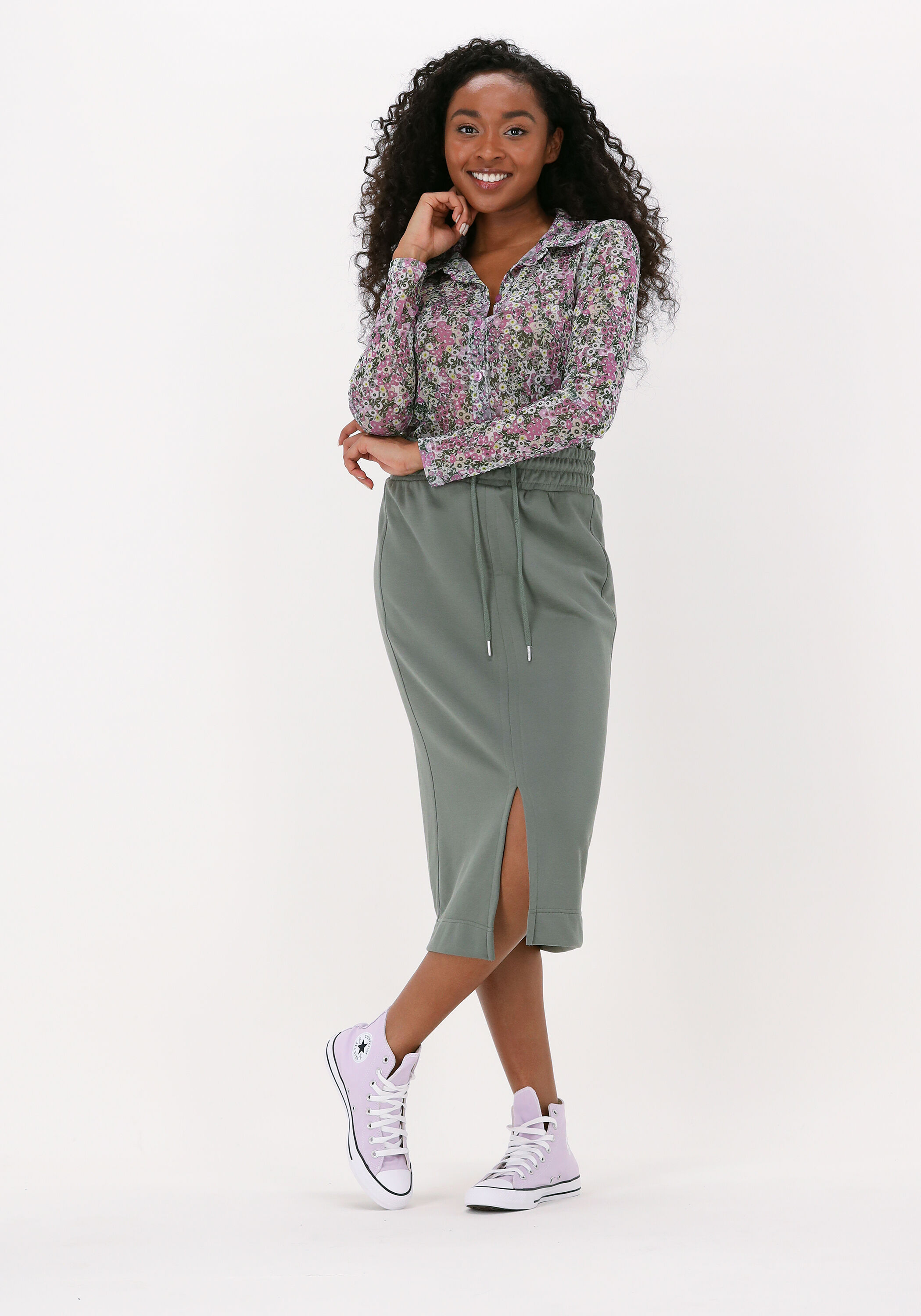 Groene SECOND FEMALE Midirok VERBENA SWEAT SKIRT | Omoda