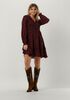 Rode SCOTCH & SODA Mini jurk LONG SLEEVED LUREX JACQUARD RUFFLE DRESS ...