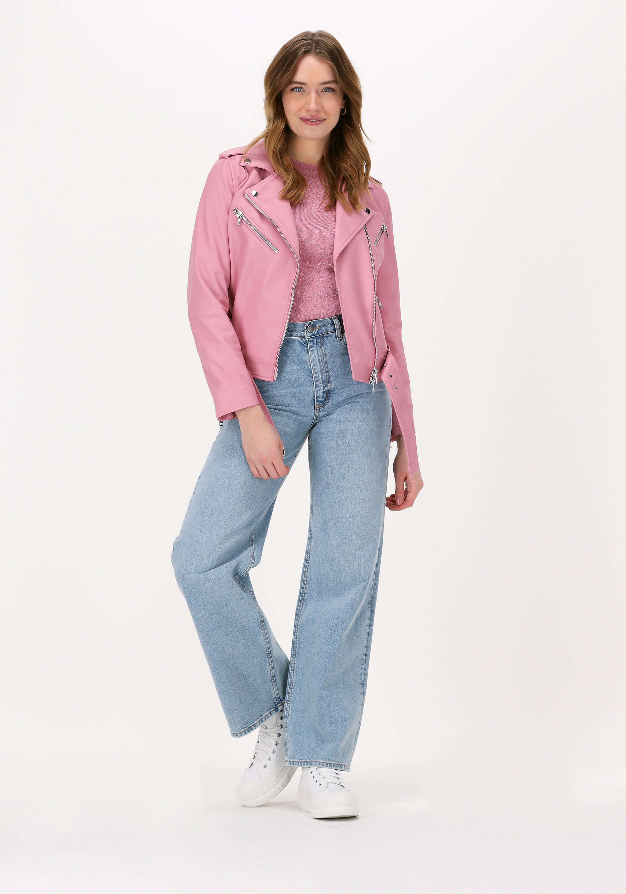 Roze IBANA Leren jas BARIE | Omoda