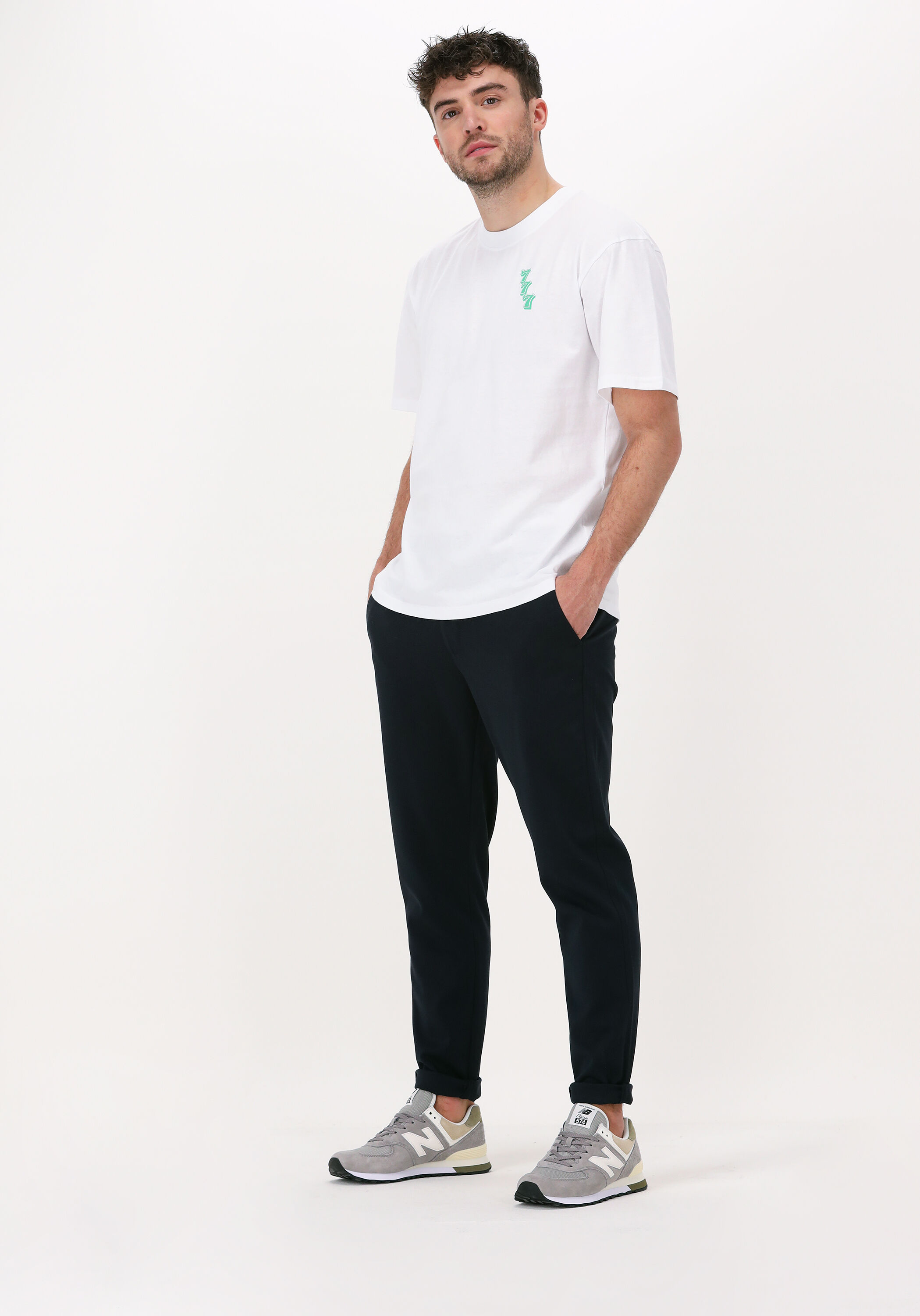 Witte EDWIN T-shirt LUCKY OTOKO TS | Omoda