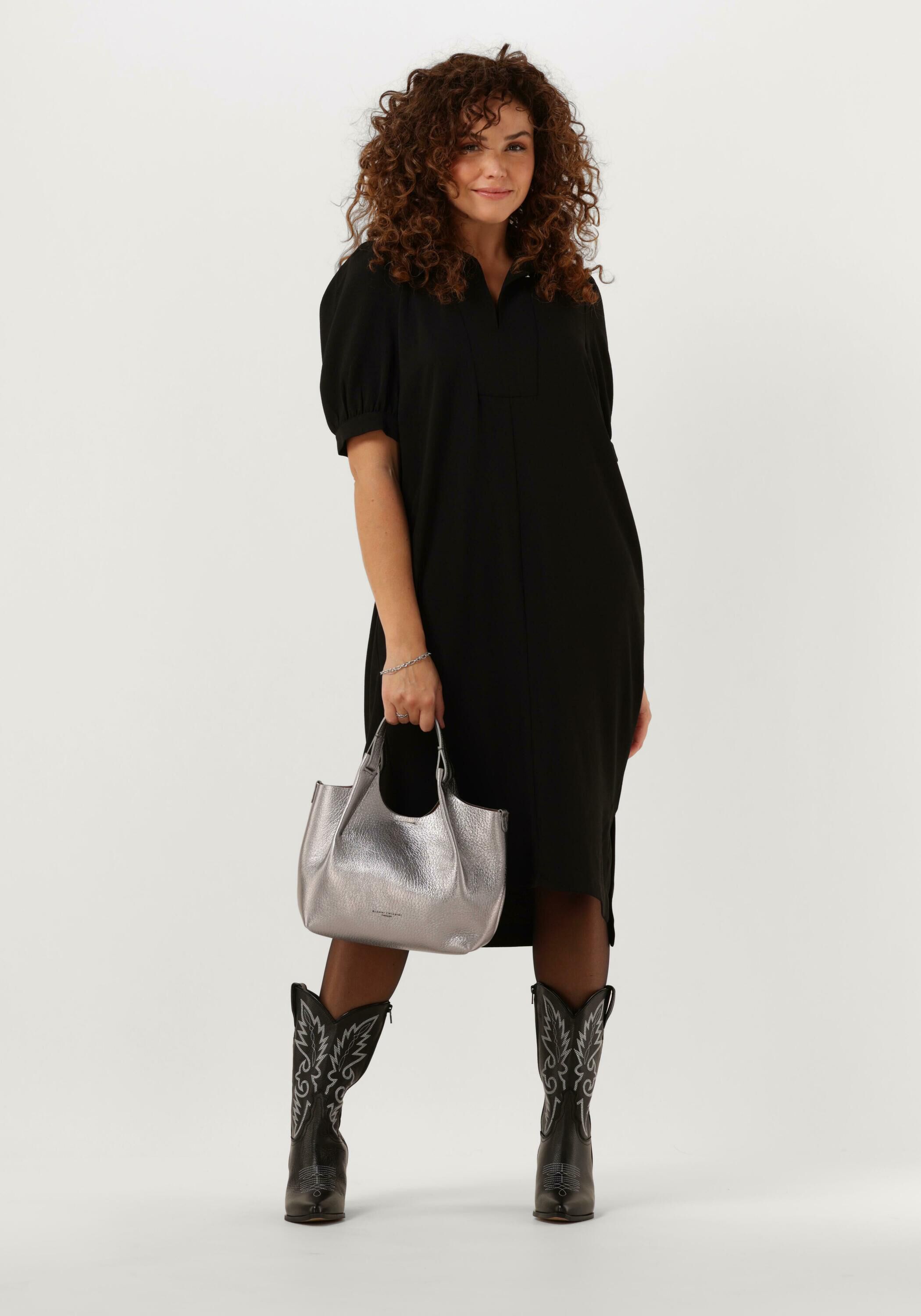 Zwarte MOS MOSH Midi jurk MMBOOKA MOSS DRESS | Omoda