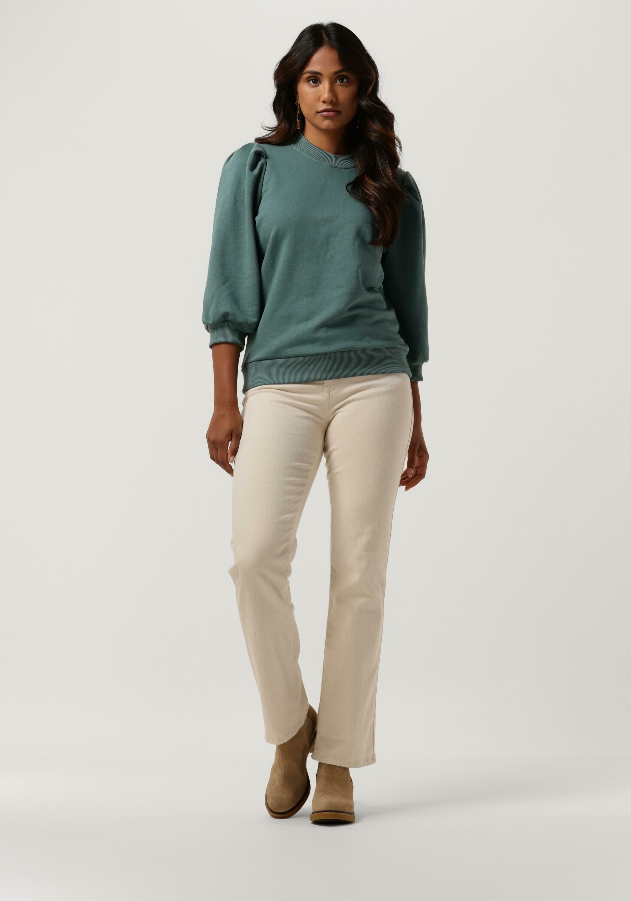 Groene MINUS Sweater MIKA 3/4 SLEEVE SWEAT | Omoda