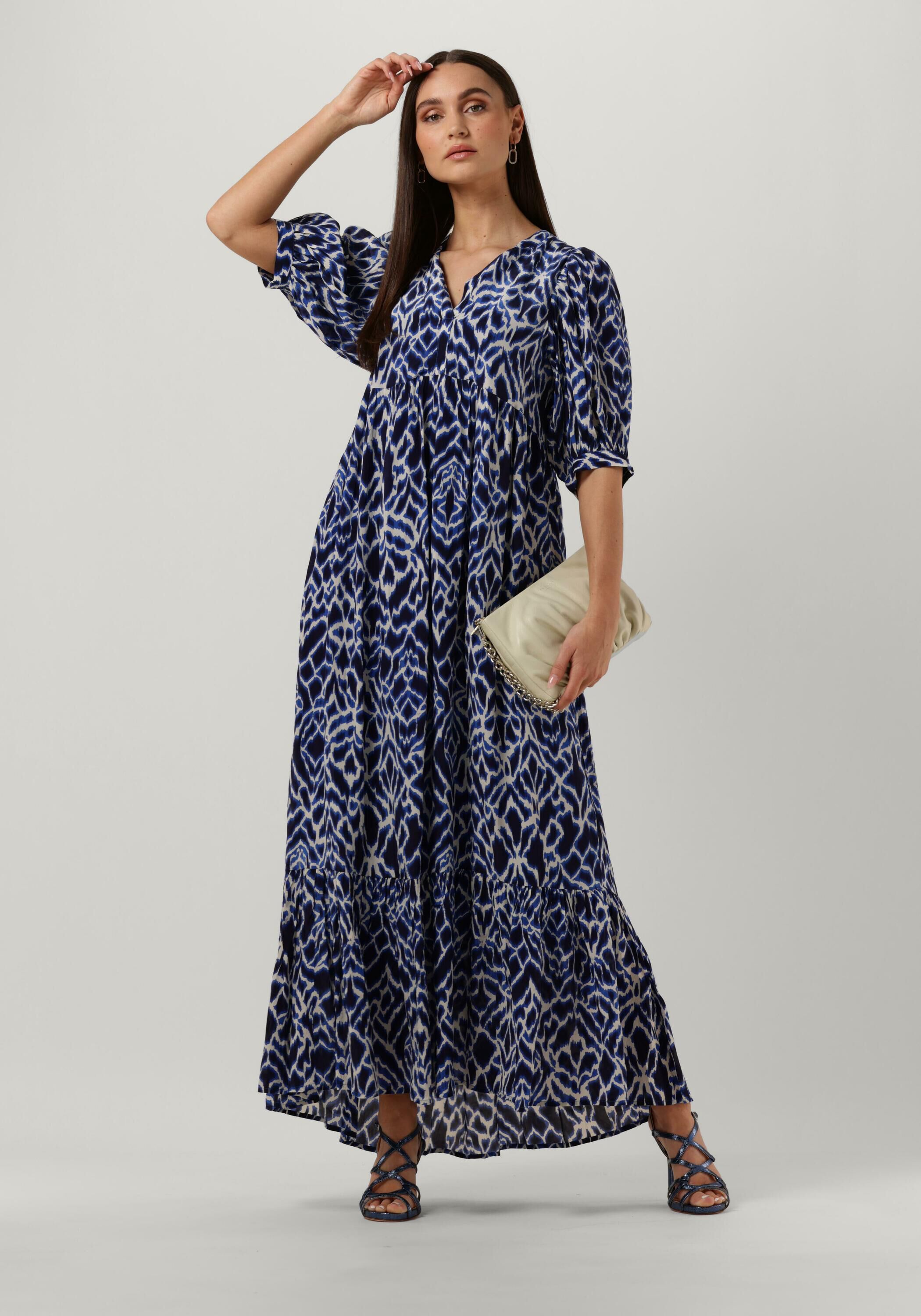 Blauwe MOLIIN Maxi jurk LUCILLE | Omoda