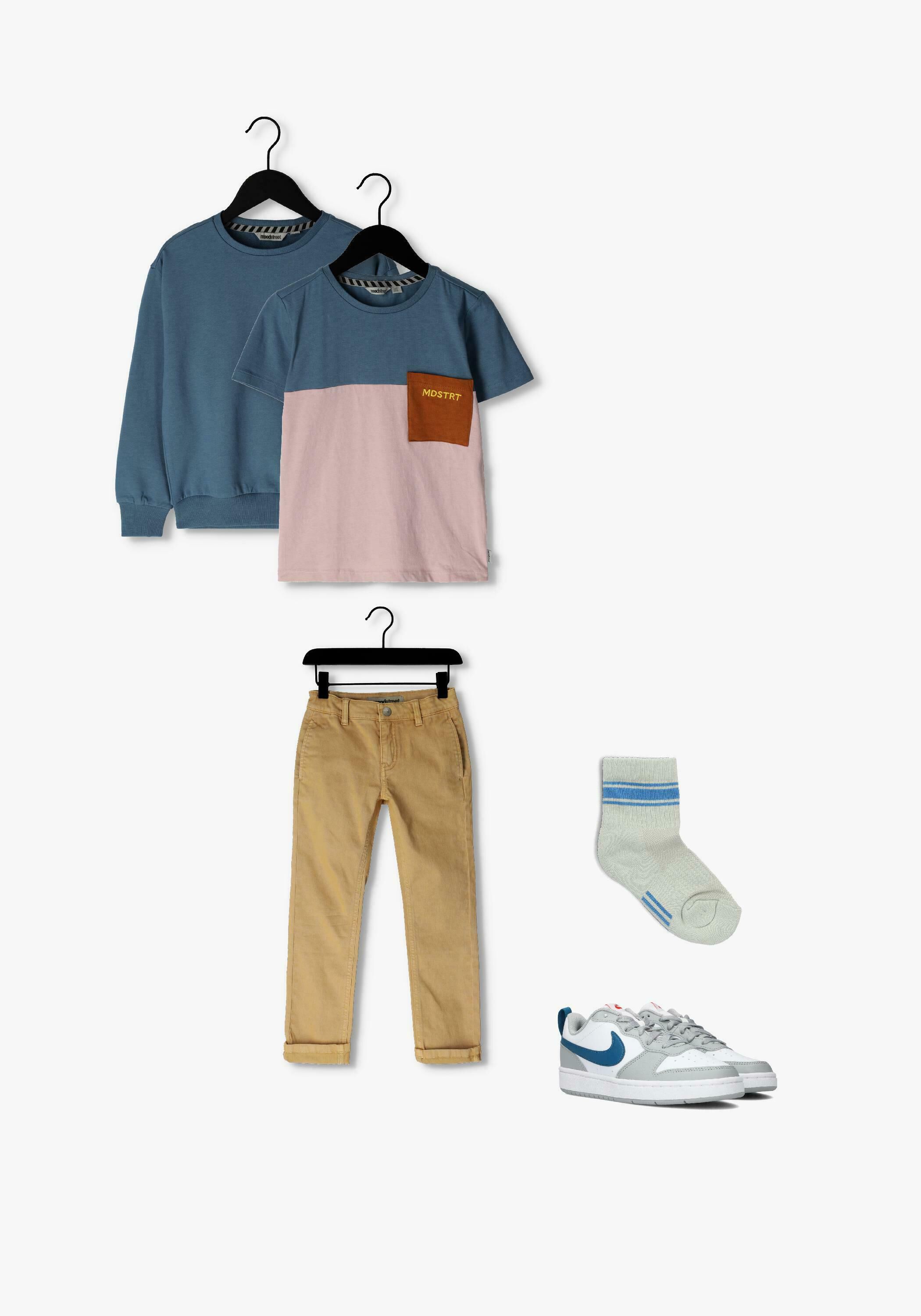 Lila MOODSTREET T-shirt T-SHIRT COLORBLOCK WITH CONTRAST CHESTPOCKET ...