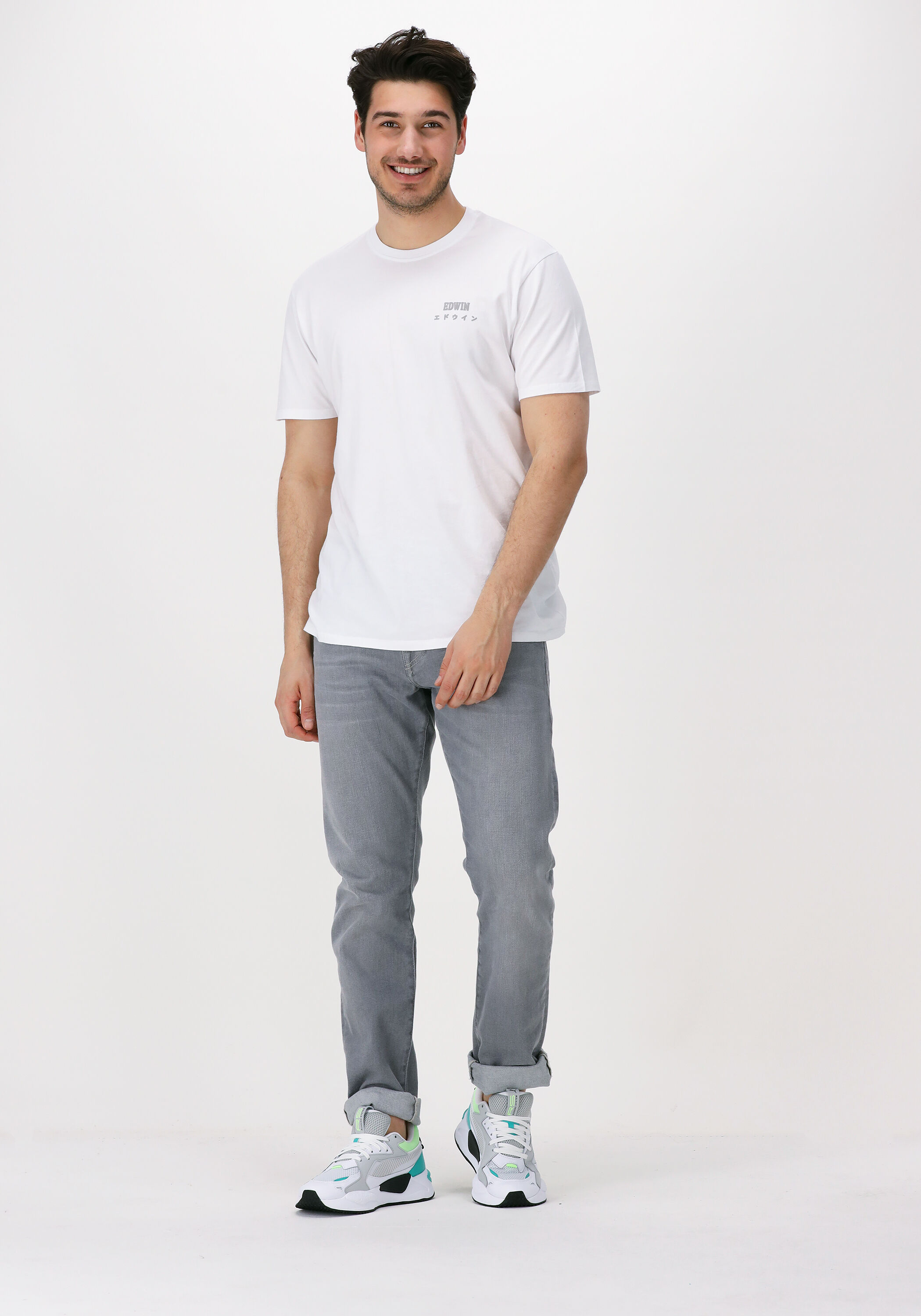 Witte EDWIN T-shirt EDWIN LOGO CHEST TS | Omoda