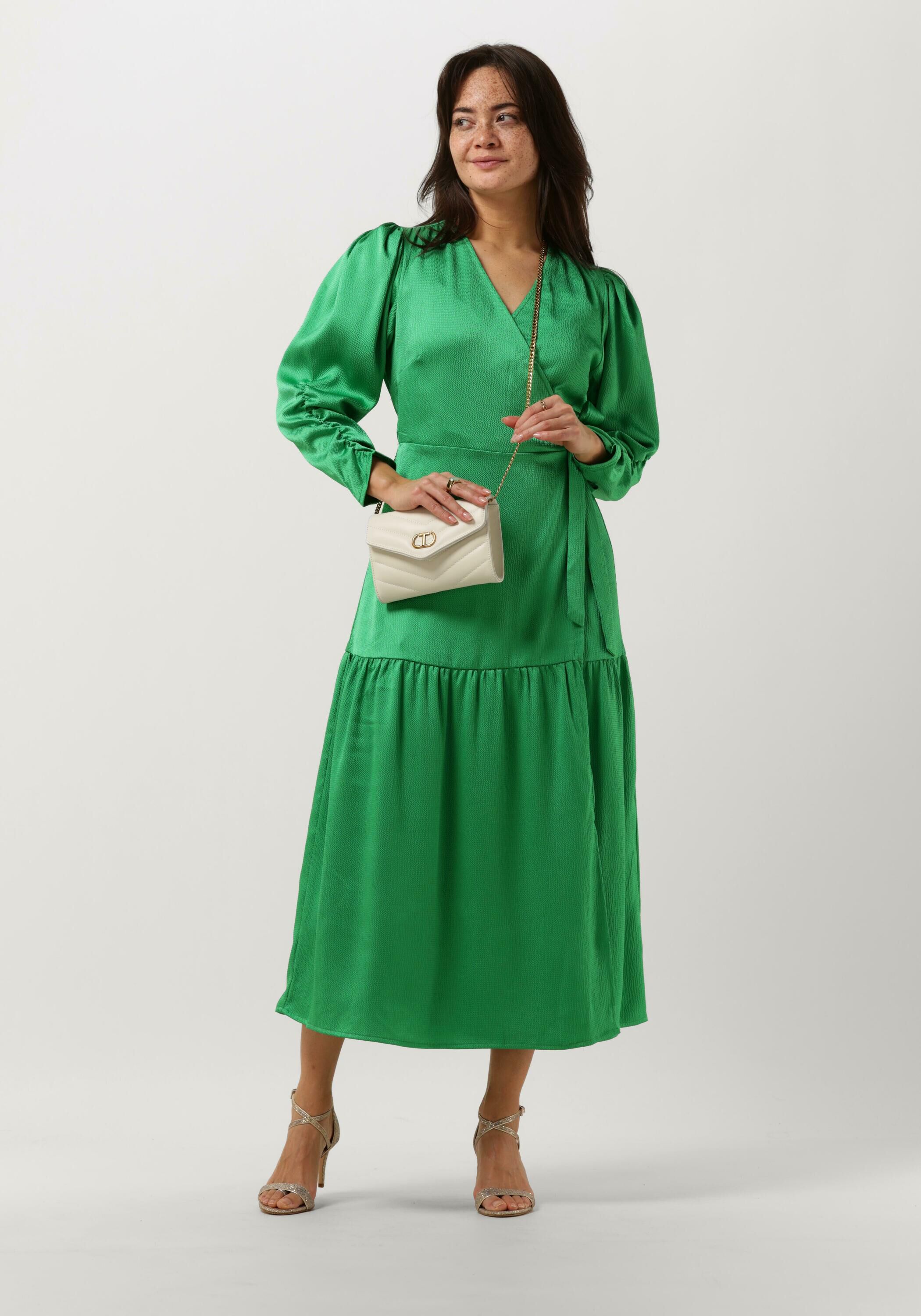 Groene CO'COUTURE Midi jurk MIRA WRAP DRESS | Omoda