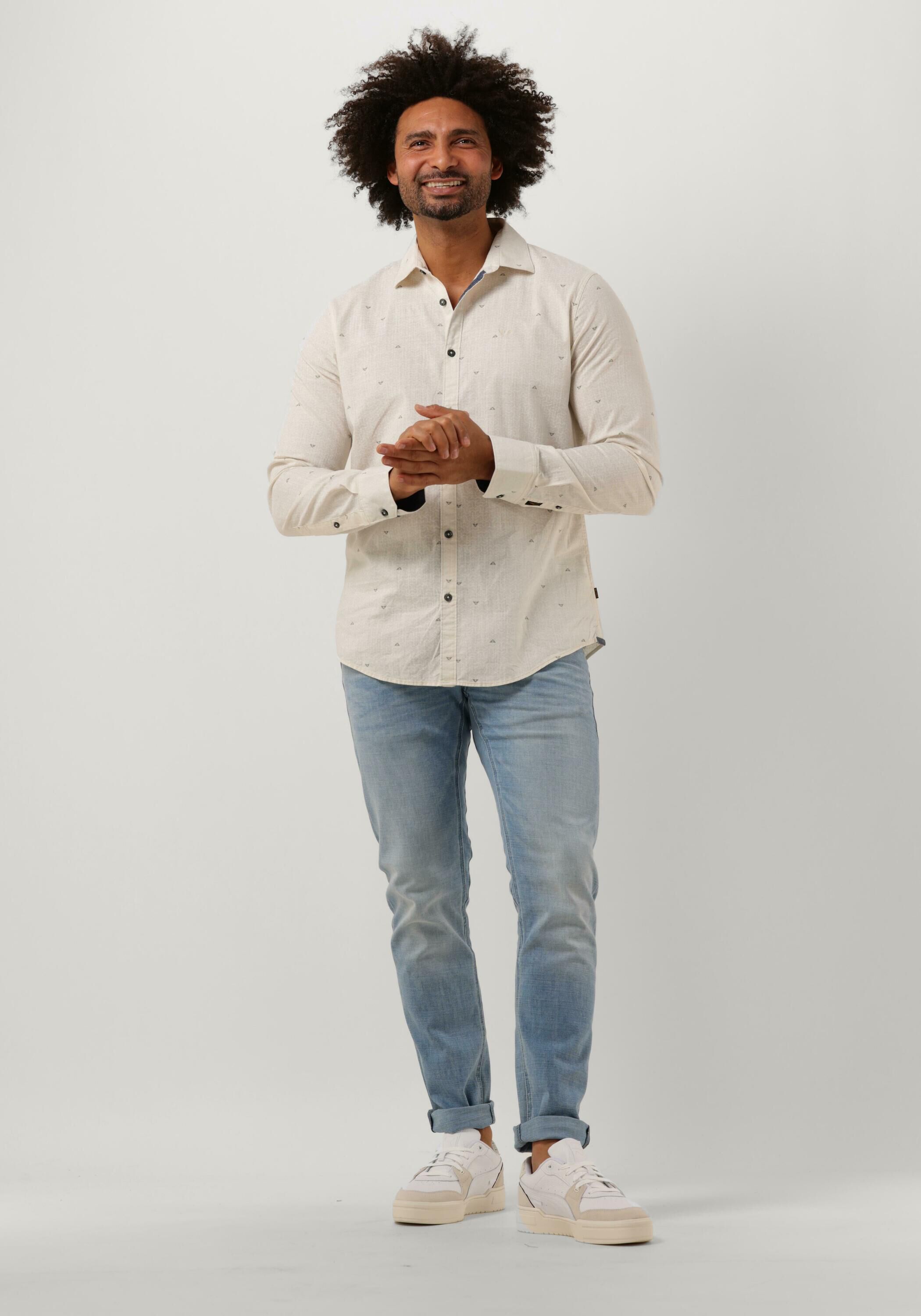 Beige PME LEGEND Casual overhemd LONG SLEEVE SHIRT PRINT ON CTN SLUB ...