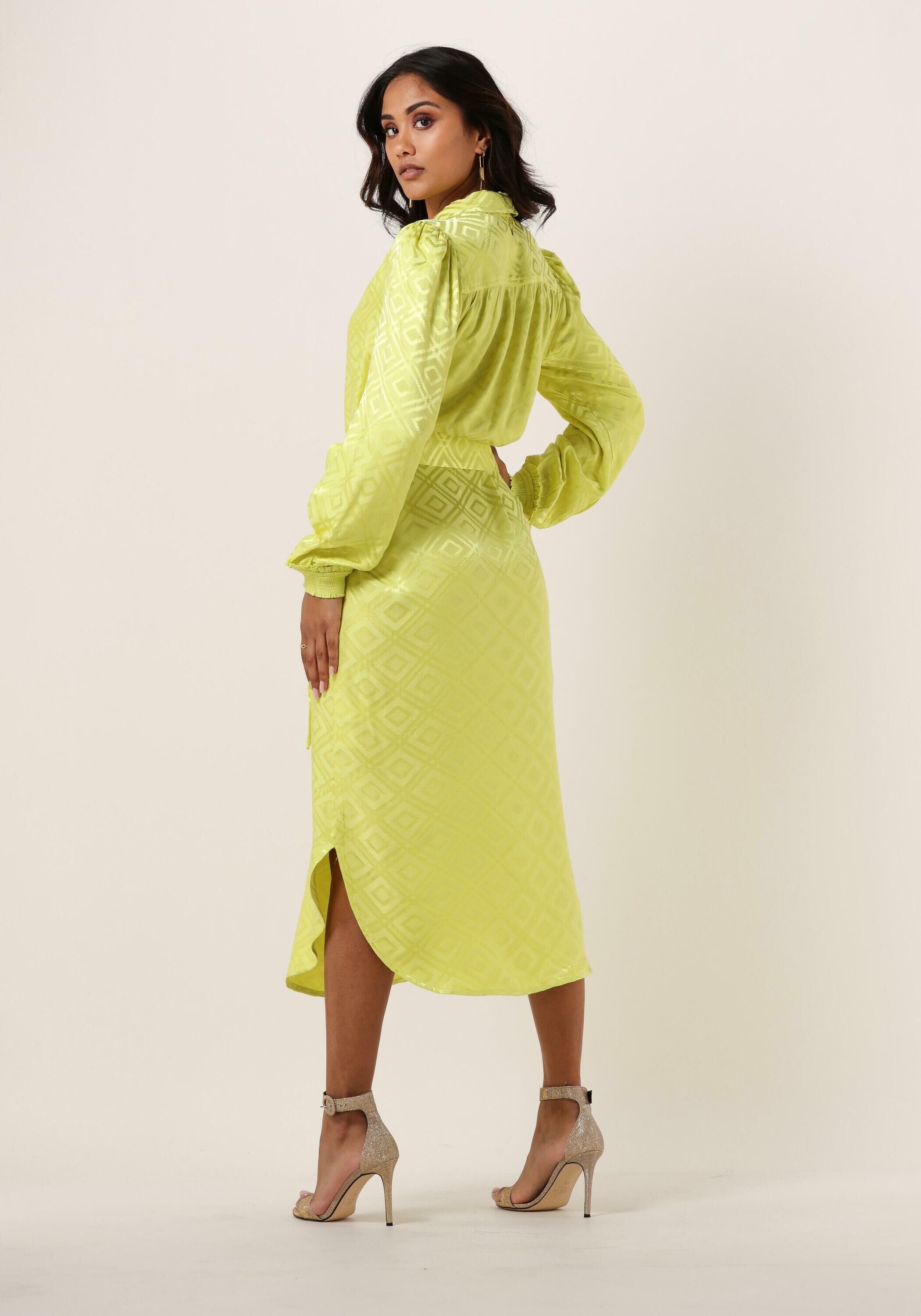 Gele MOS MOSH Midi jurk ALDO GEO DRESS | Omoda