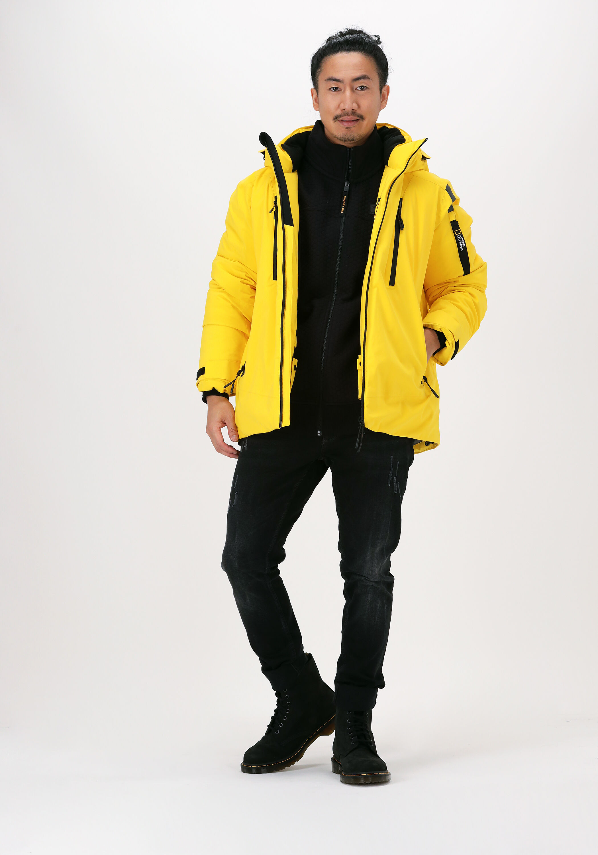 Gele NATIONAL GEOGRAPHIC HOODED ICONIC JACKET | Omoda