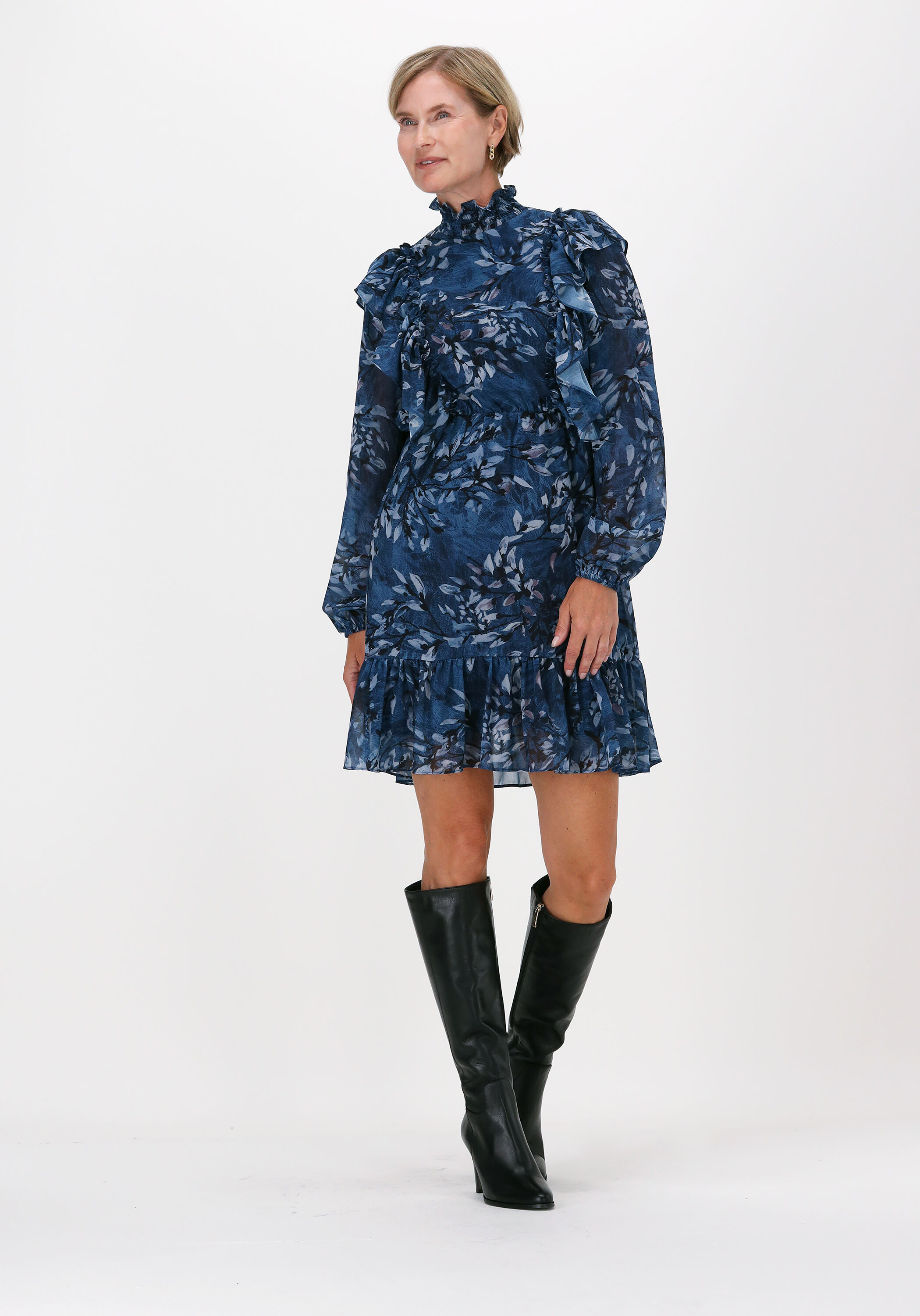 Blauwe FREEBIRD Mini jurk AVA | Omoda