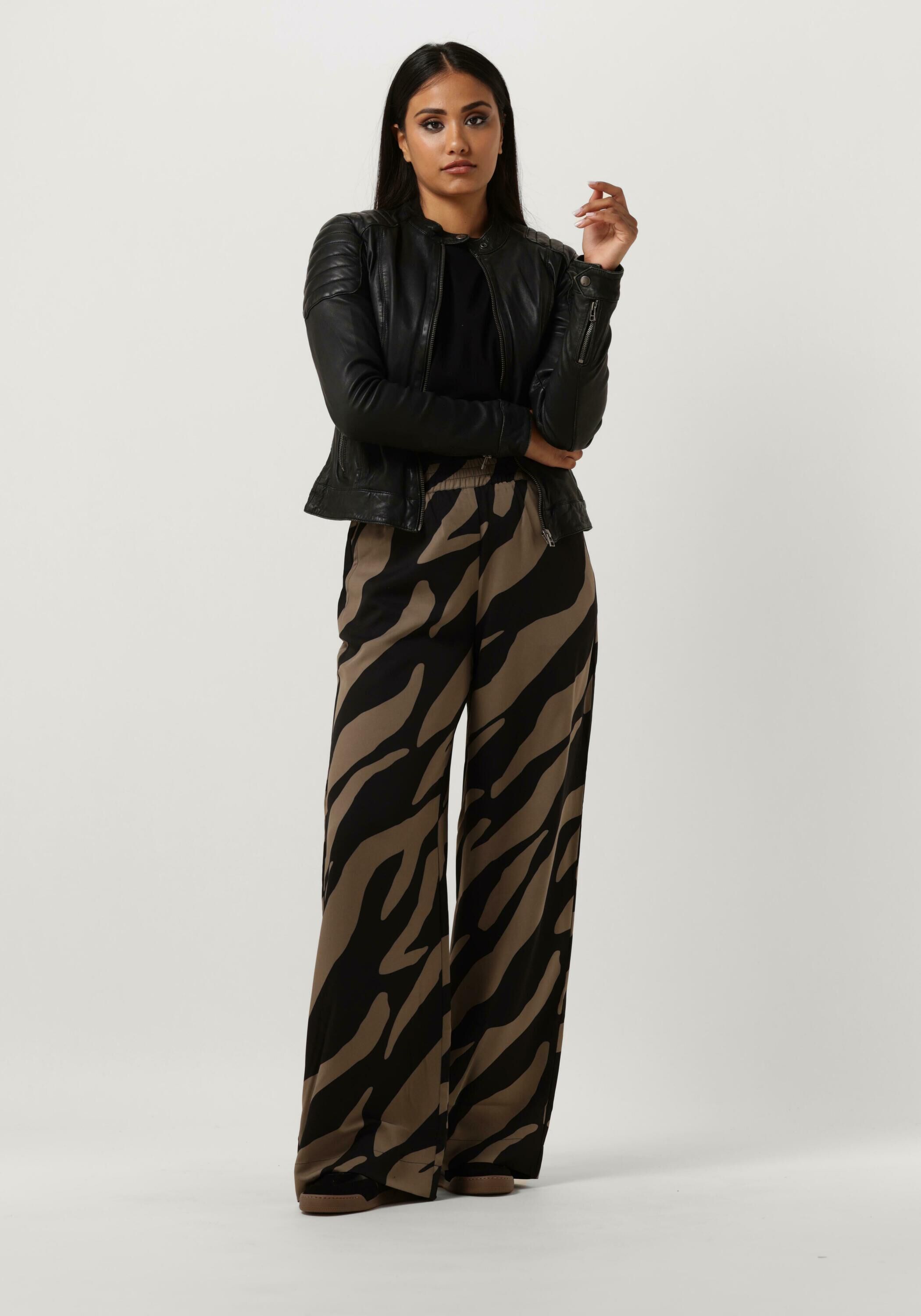 Zwarte GOOSECRAFT Leren jas BIKER128 | Omoda