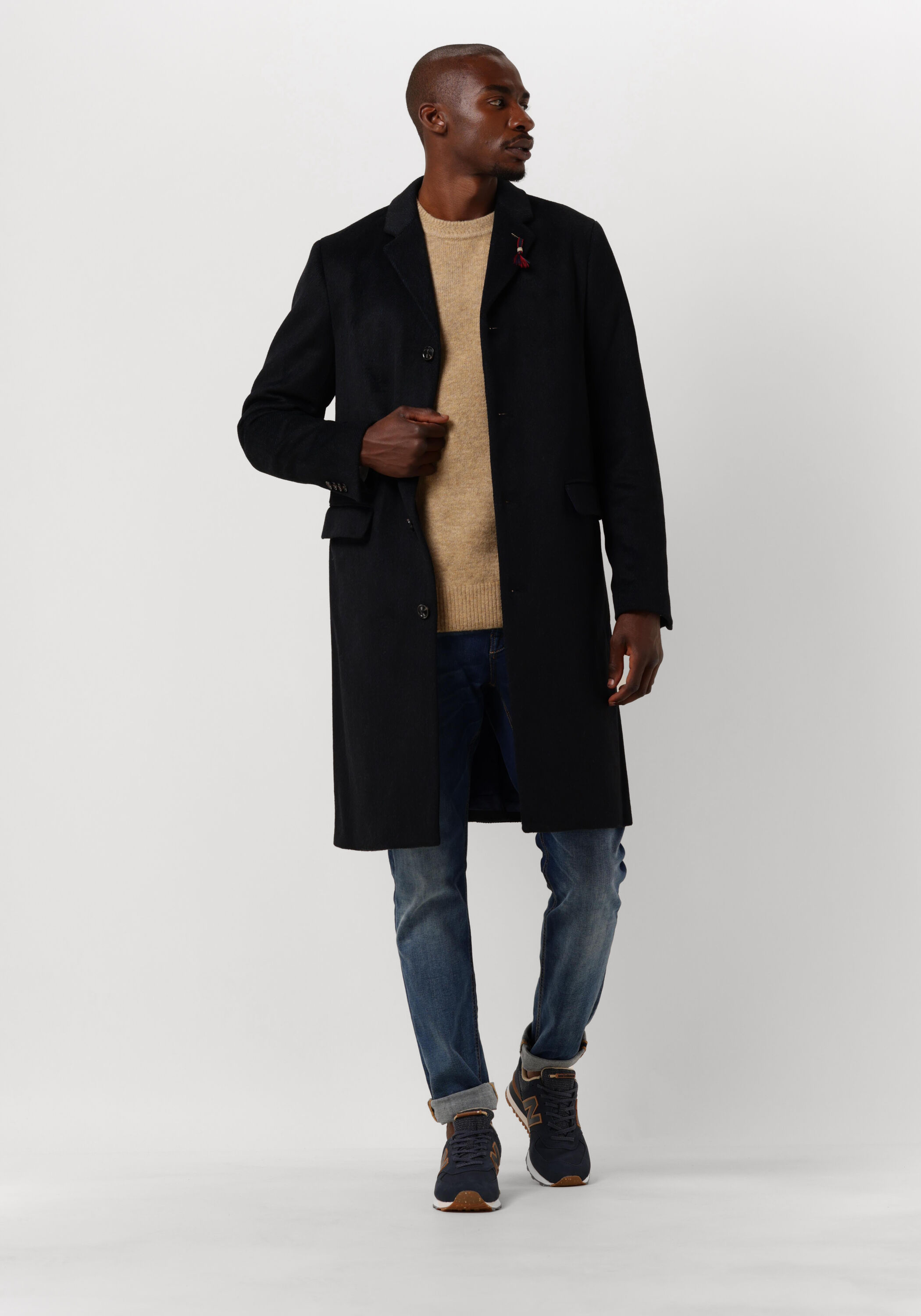 Donkerblauwe SCOTCH & SODA Mantel CLASSIC WOOL-BLEND OVERCOAT | Omoda