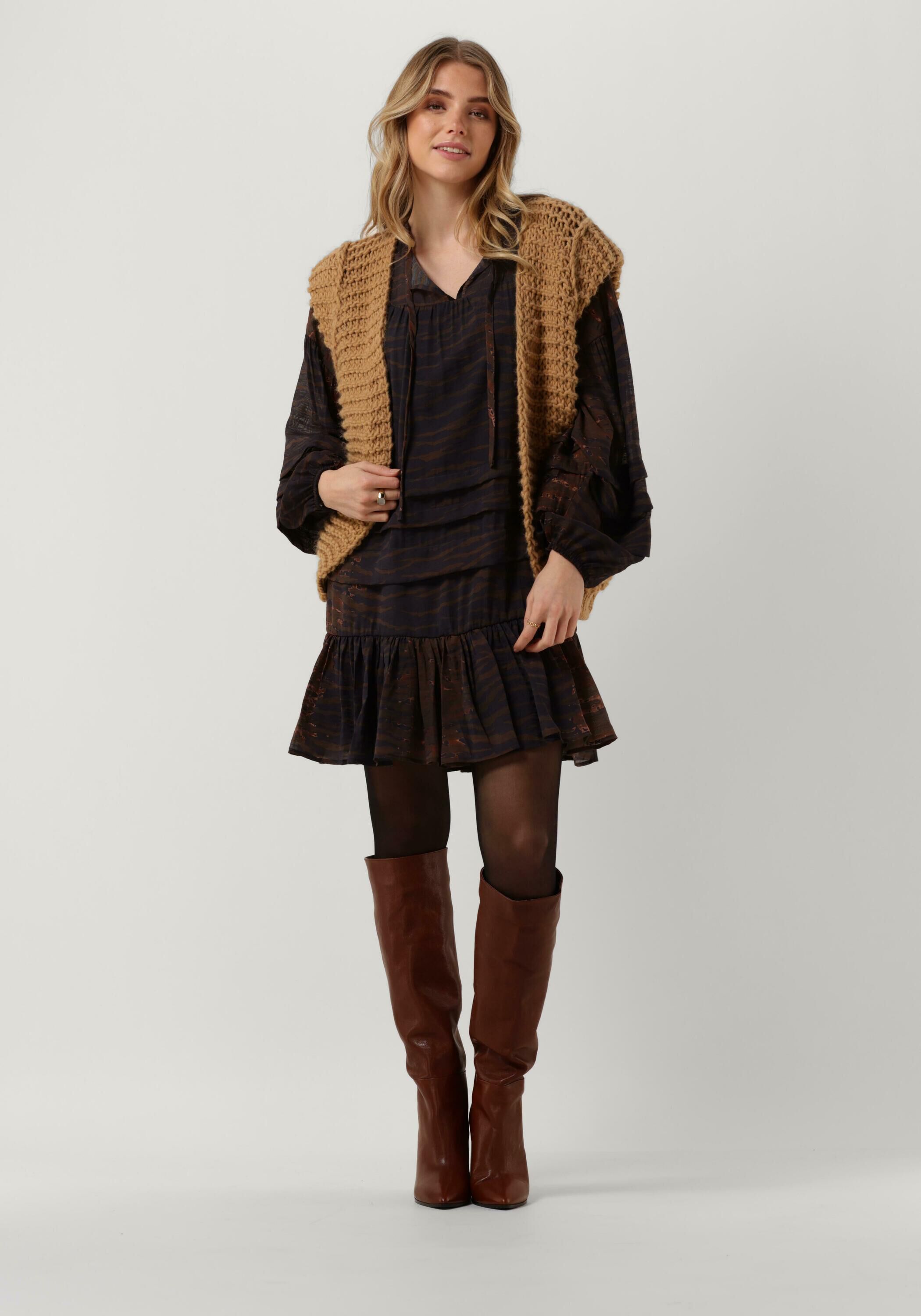 Bruine FREEBIRD Mini jurk PEPPER DRESS | Omoda