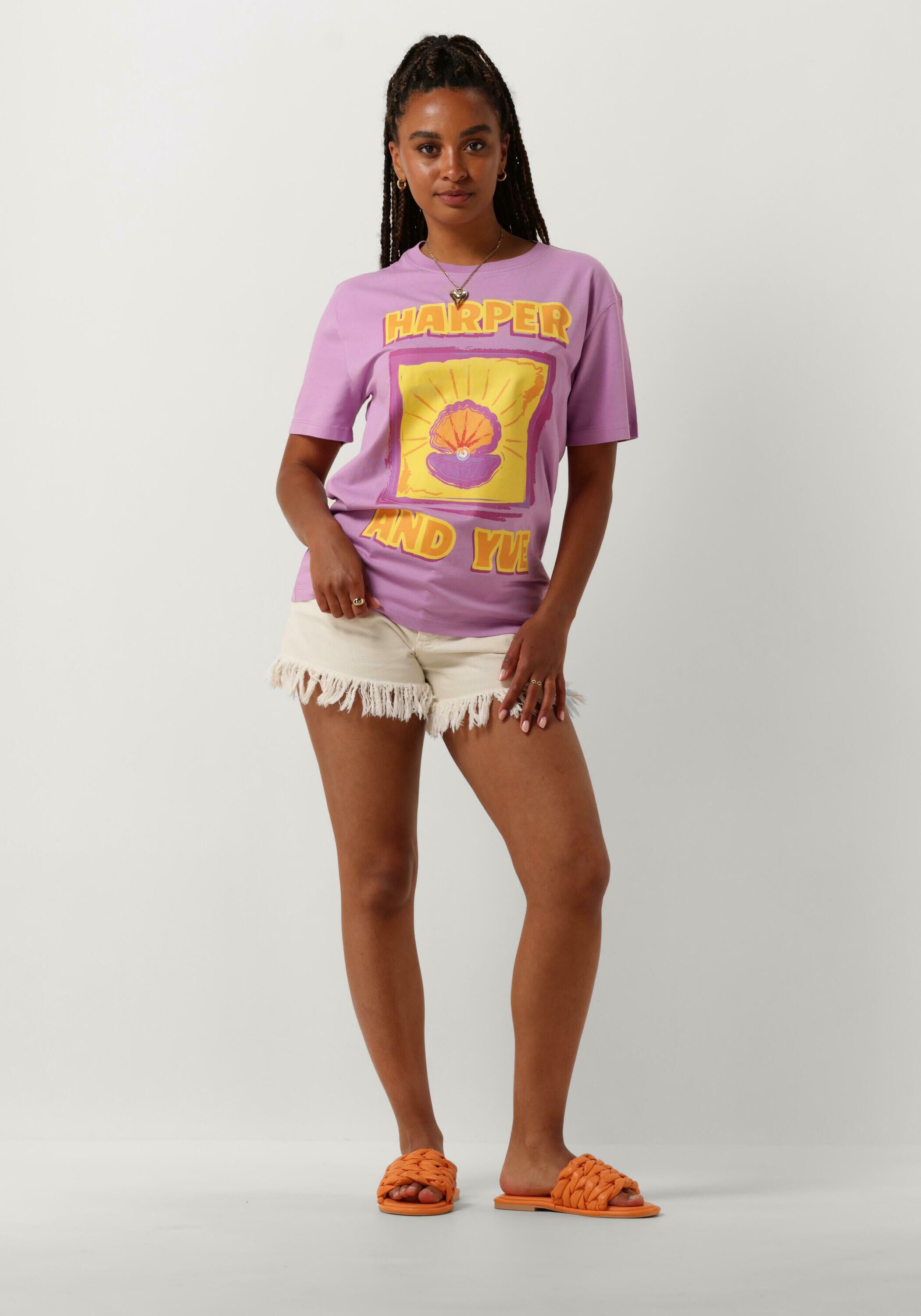 Paarse HARPER & YVE T-shirt SHELL-SS | Omoda