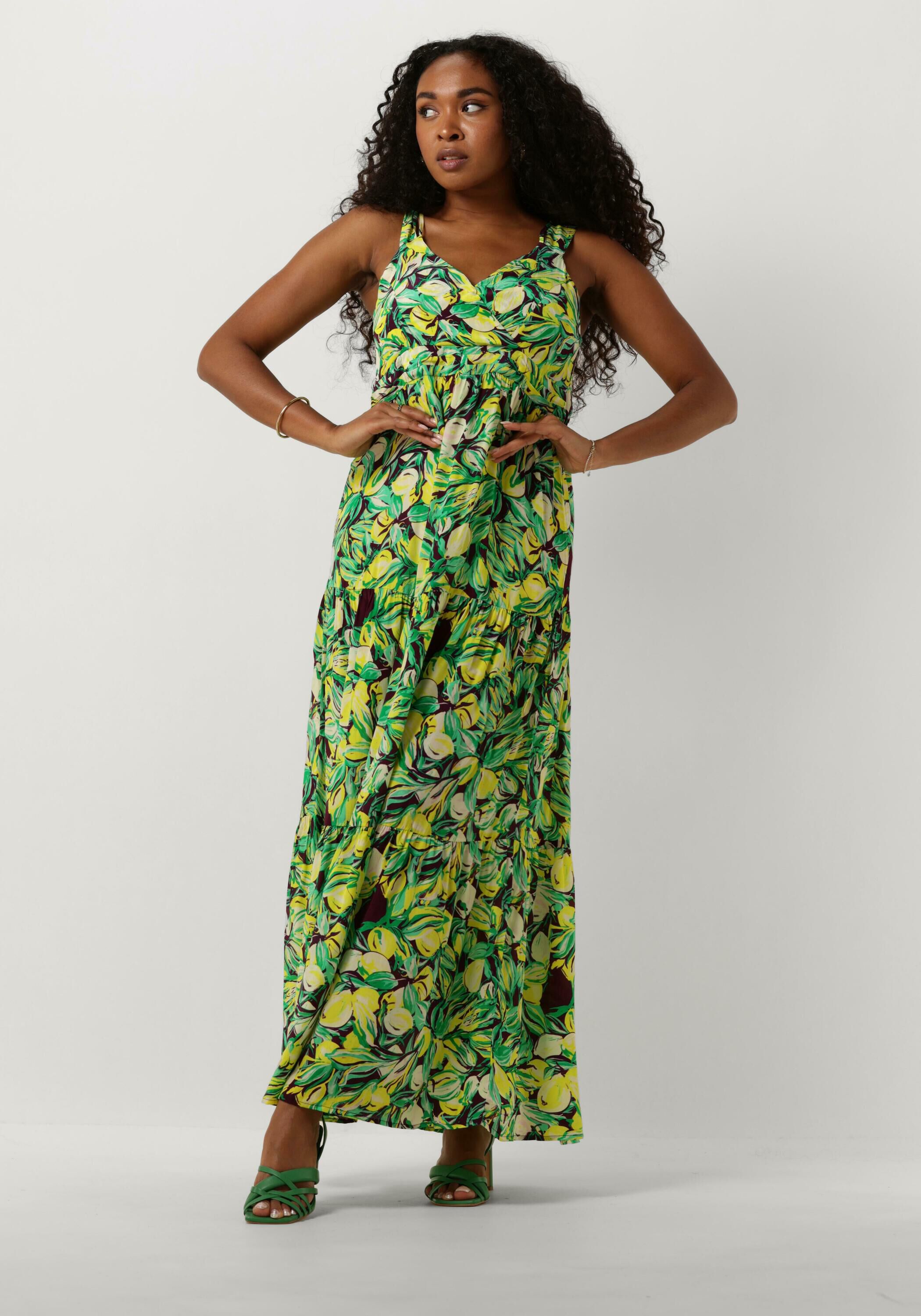 Gele POM AMSTERDAM Maxi jurk STRAP LEMON TREE DRESS | Omoda