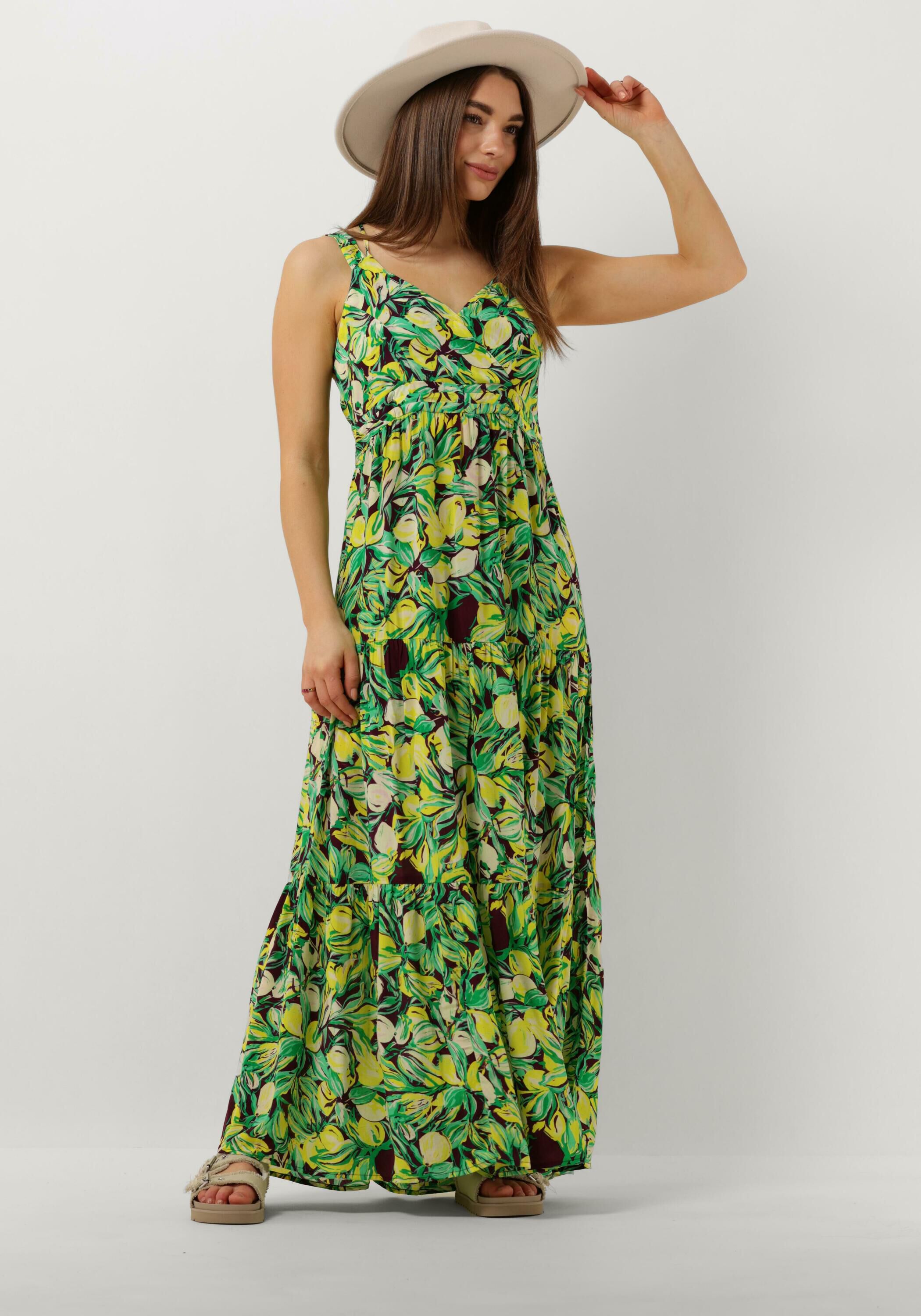 Gele POM AMSTERDAM Maxi jurk STRAP LEMON TREE DRESS | Omoda