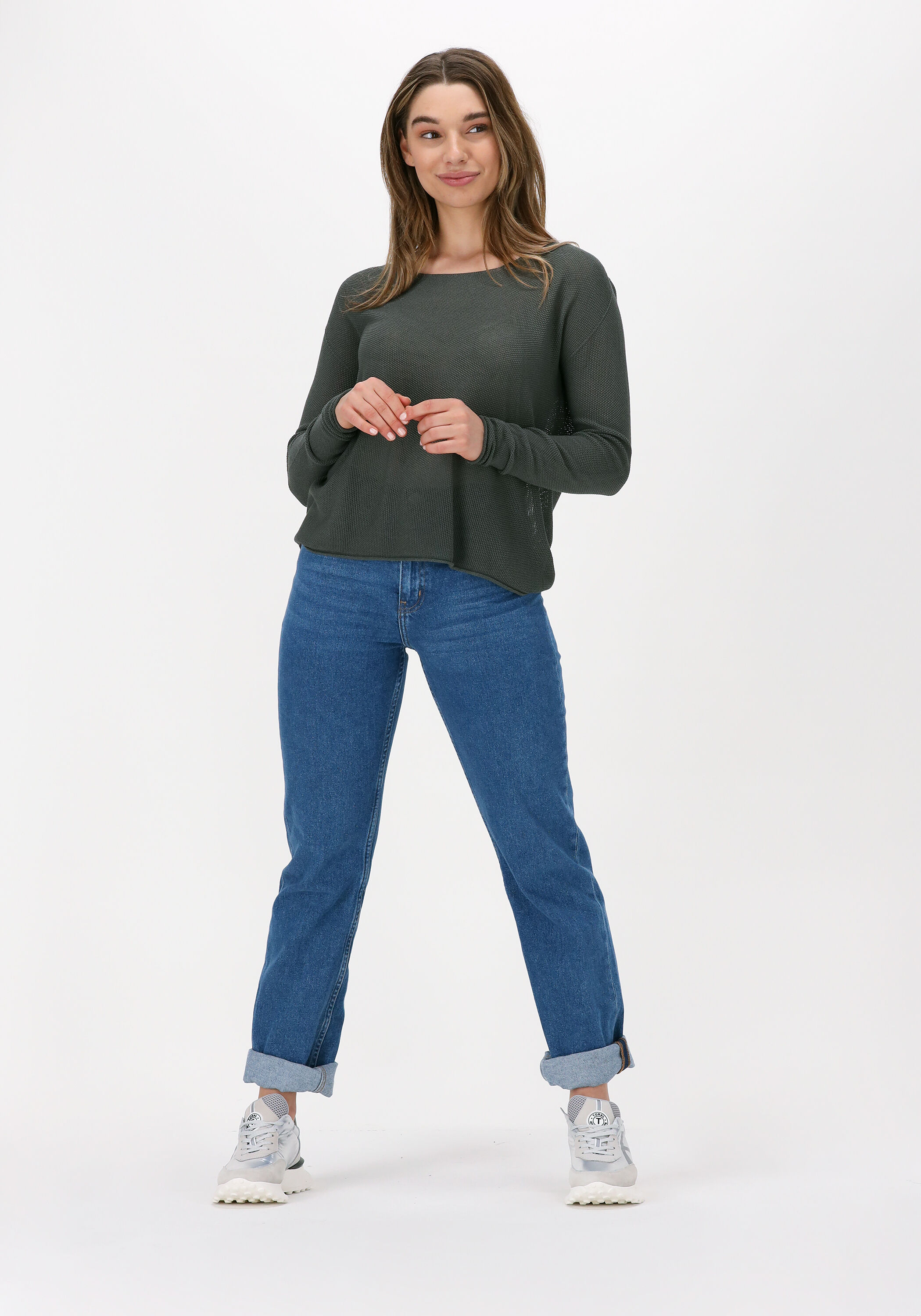 Groene SIMPLE Top KNITTED SWEATER ELLENA ES | Omoda