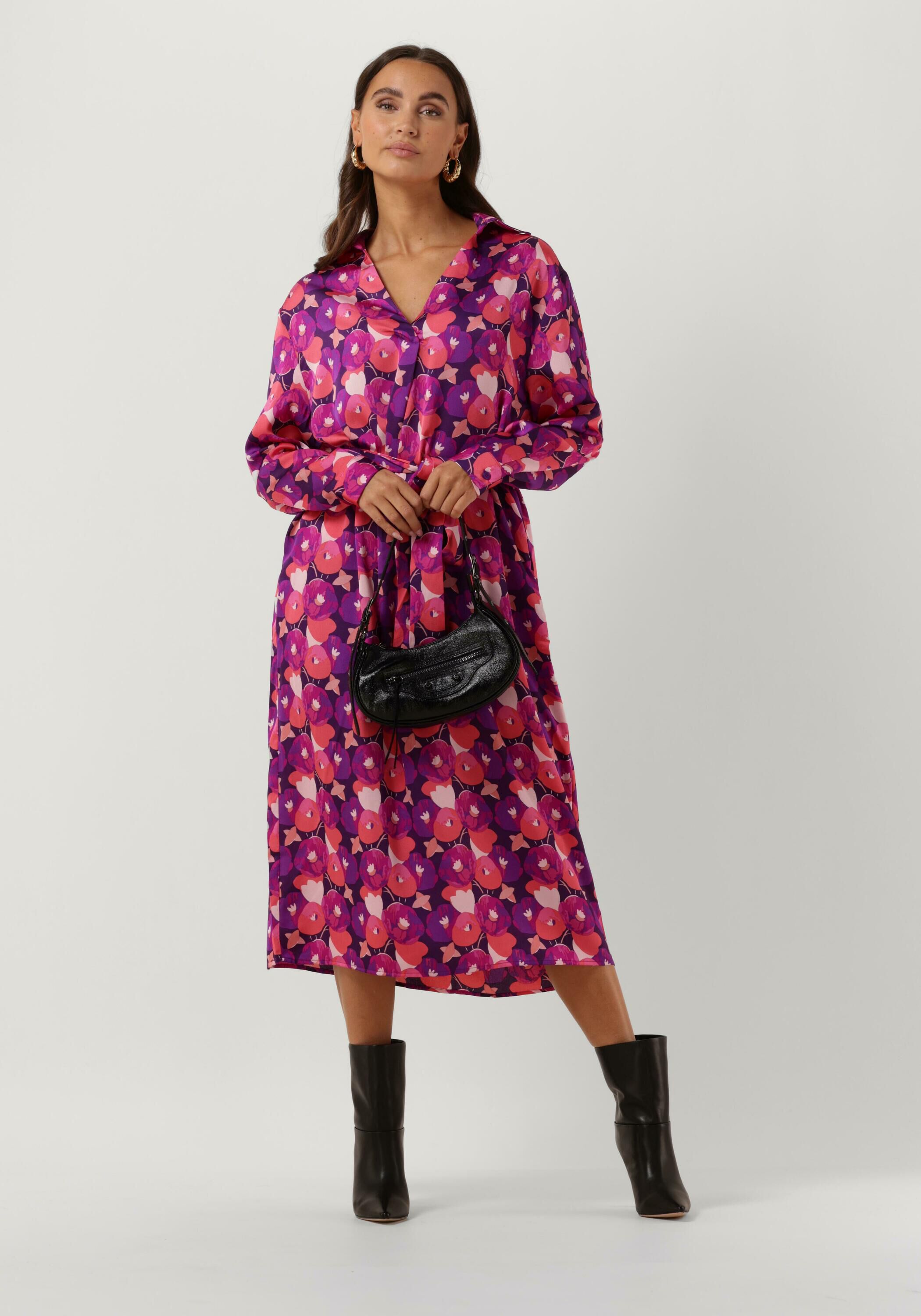 Paarse YDENCE Midi jurk DRESS KINDRA | Omoda