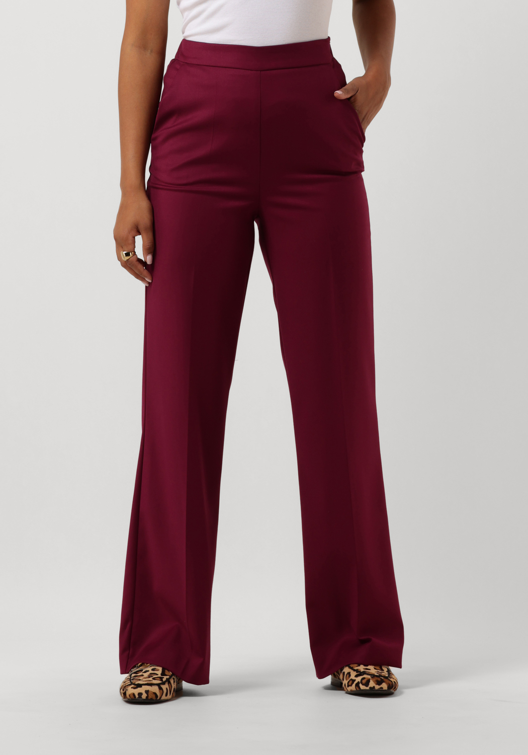 Bordeaux JANICE Pantalon BROEK DAMES WIJDE PIJP PETE | Omoda