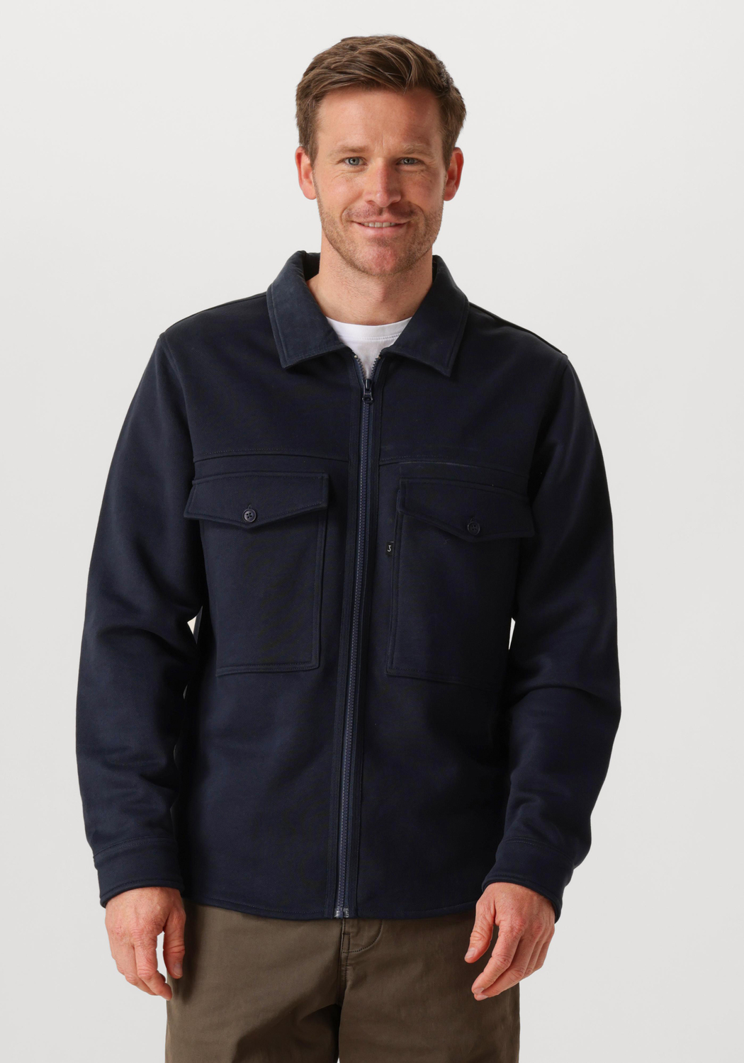 Donkerblauwe BUTCHER OF BLUE Overshirt PERRY ZIP OVERSHIRT | Omoda