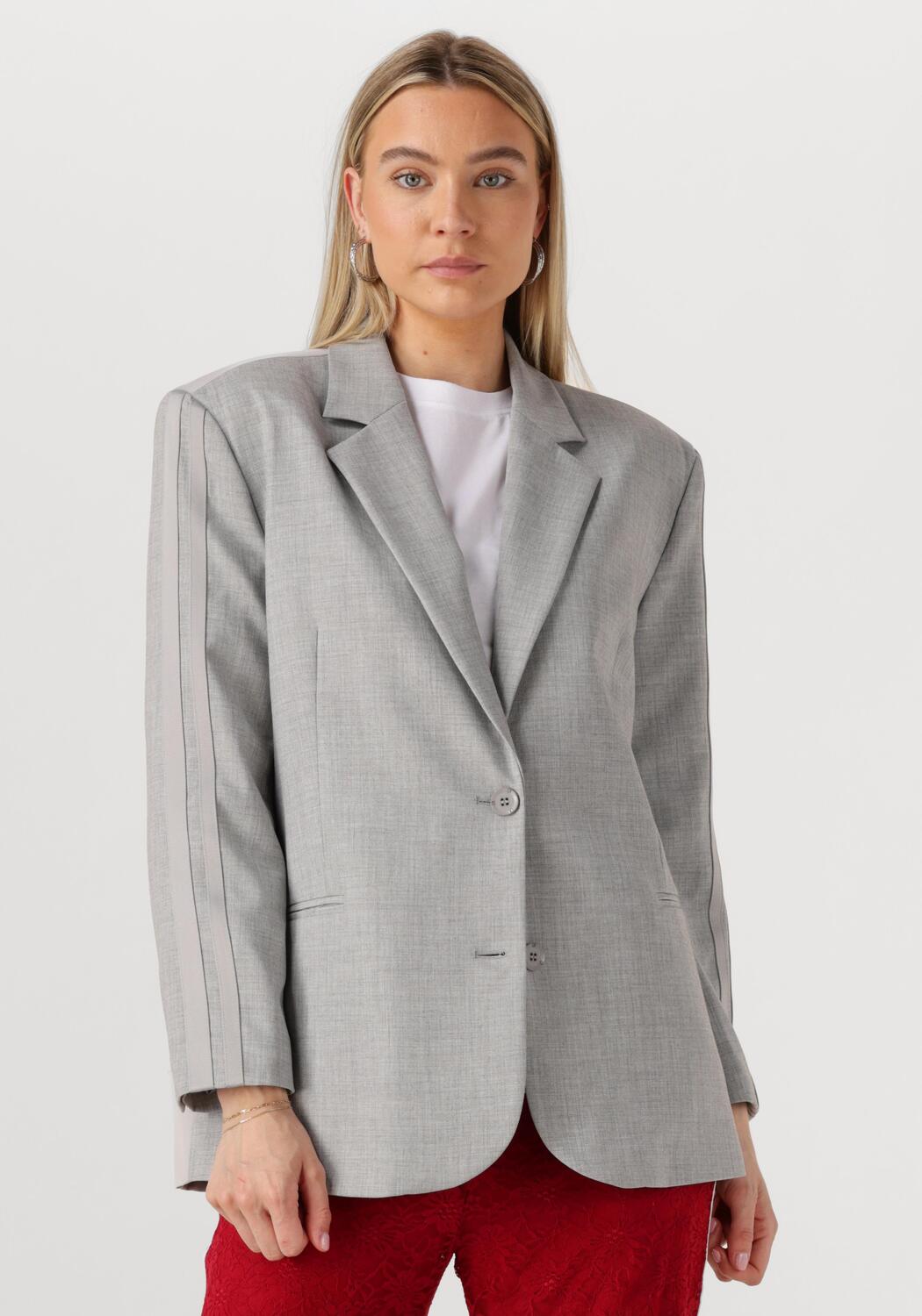 Lichtgrijze ALIX THE LABEL Blazer WOVEN FLOWY BLAZER | Omoda