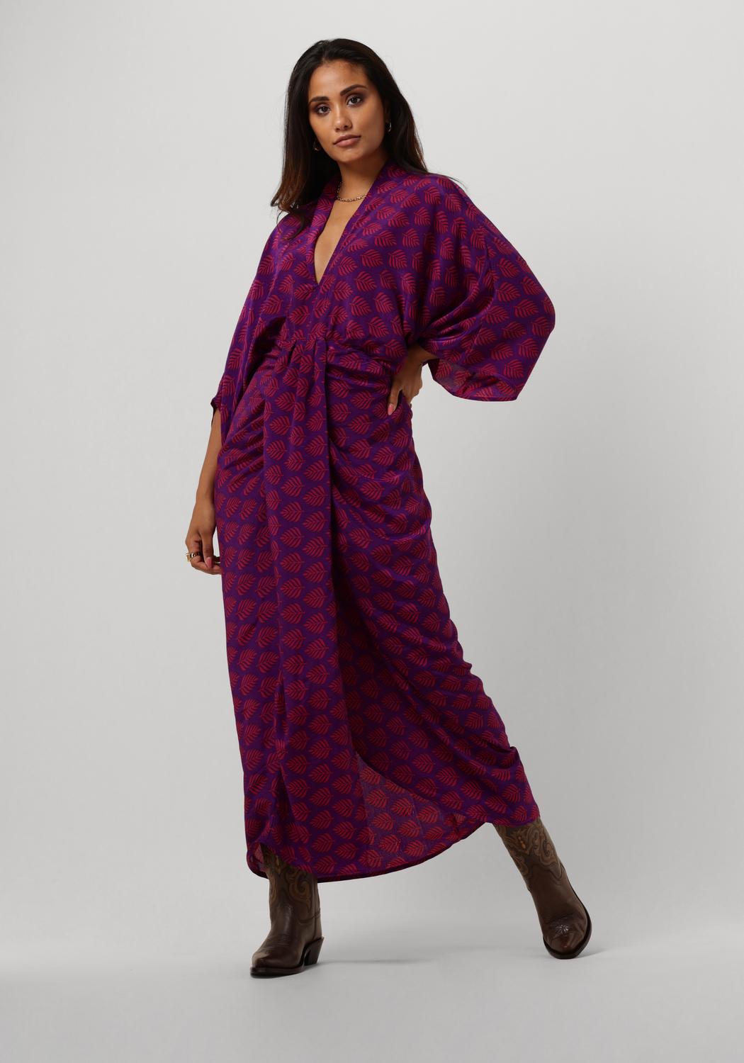 Paarse SISSEL EDELBO Maxi jurk JUNO LONG DRESS | Omoda