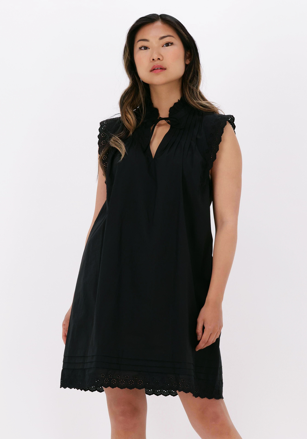 Zwarte CO'COUTURE Mini jurk PRIMA PINTUCK DRESS | Omoda