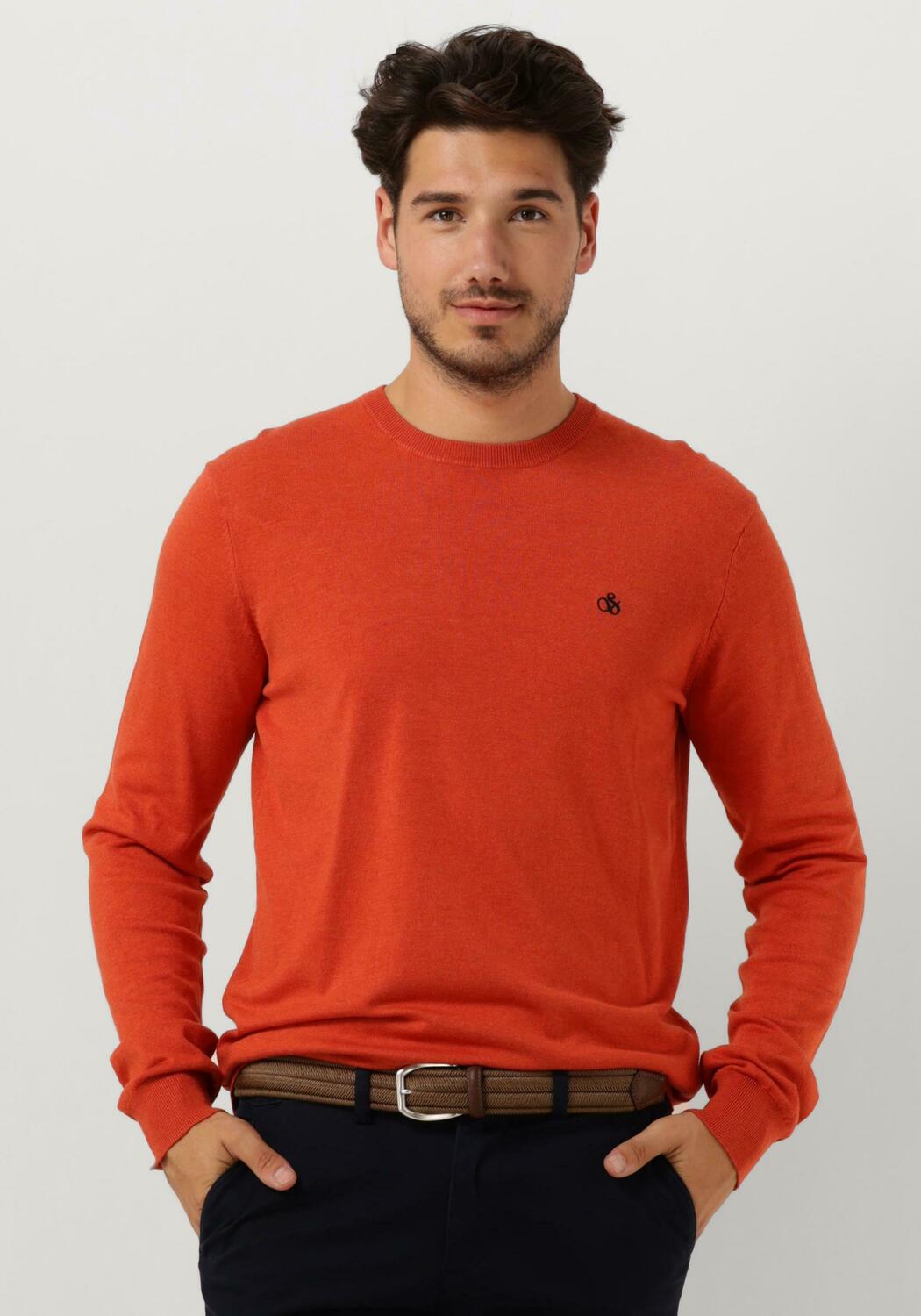 Rode SCOTCH & SODA Trui ESSENTIALS ECOVERO VISCOSE-NYLON CREWNECK ...