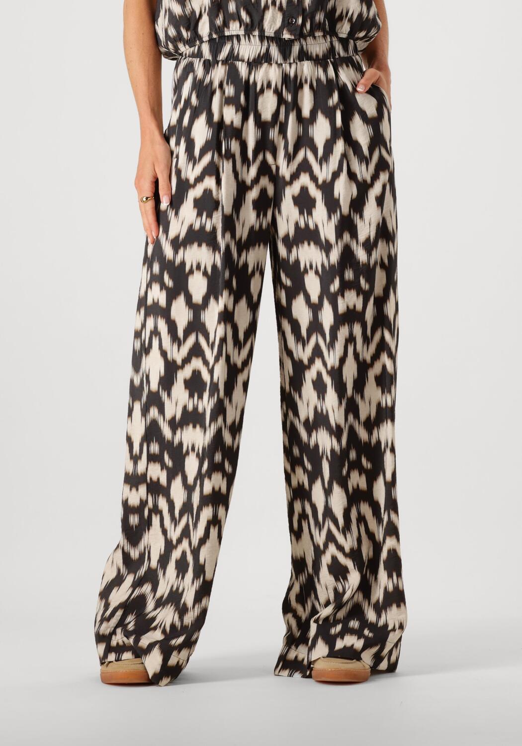 Bruine BY-BAR Wijde broek BENJI BROWN BATIK PANTS | Omoda