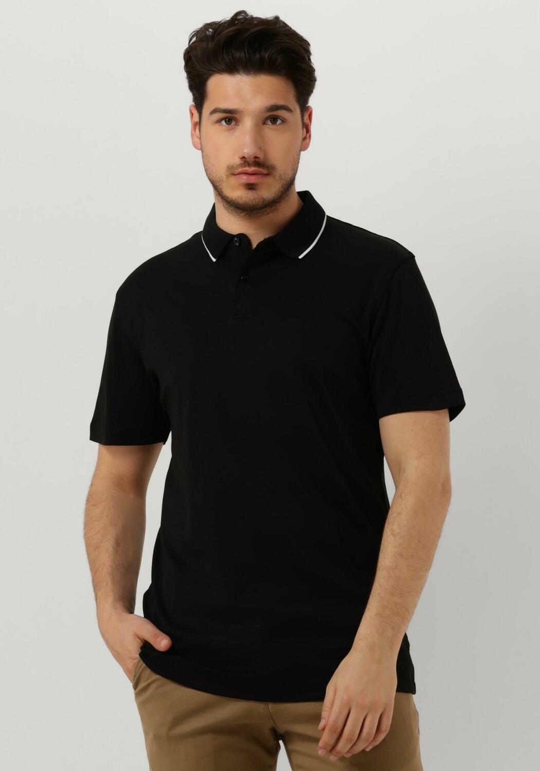 Zwarte SELECTED HOMME Polo SLHLEROY COOLMAX SS POLO B | Omoda