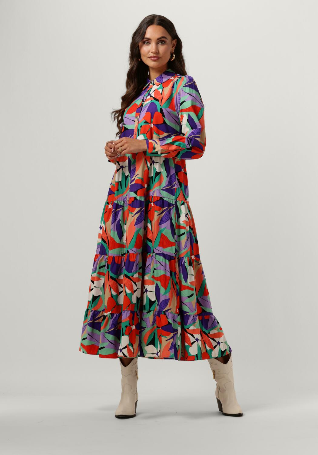 Multi COLOURFUL REBEL Maxi jurk VIANNE BIG FLOWER MAXI DRESS | Omoda