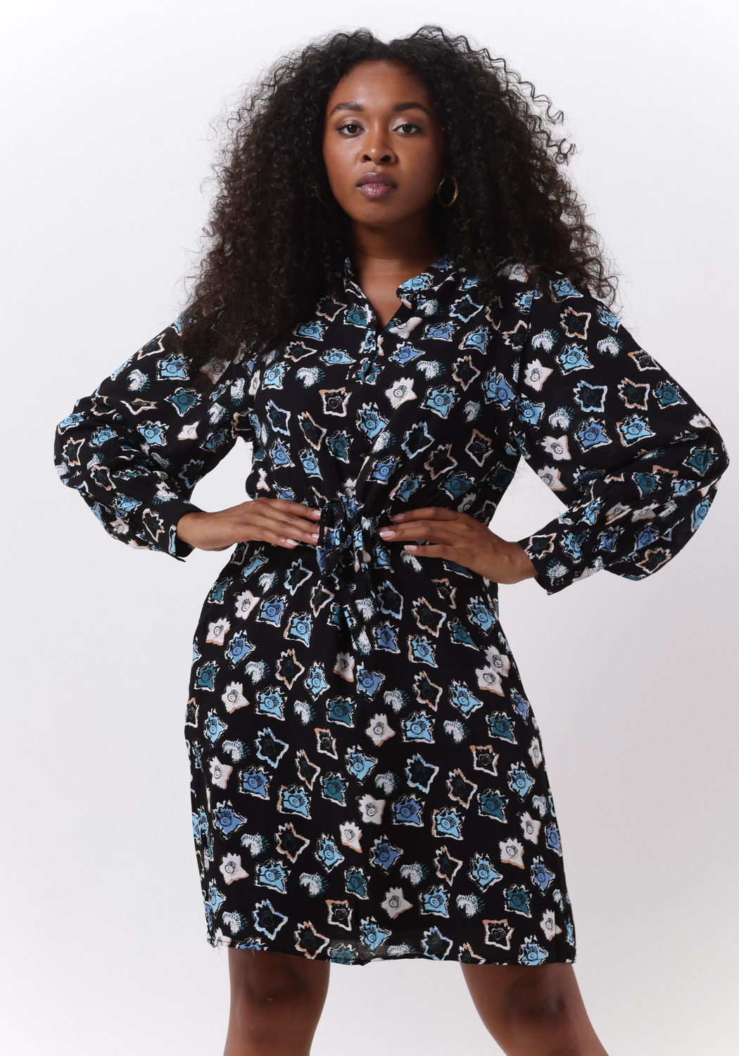 Zwarte POM AMSTERDAM Mini jurk DRESS 6947 | Omoda