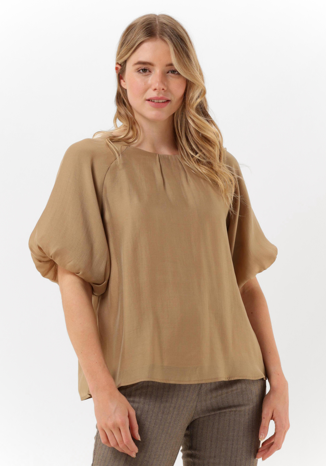 Camel BRUUNS BAZAAR Top ZARIA DONA BLOUSE | Omoda