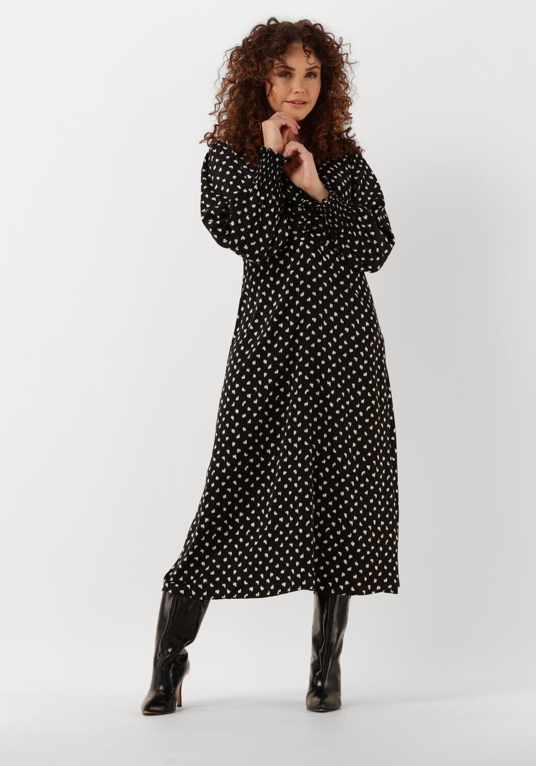 Zwarte NEO NOIR Maxi jurk HAYDEN FADING INK DRESS | Omoda