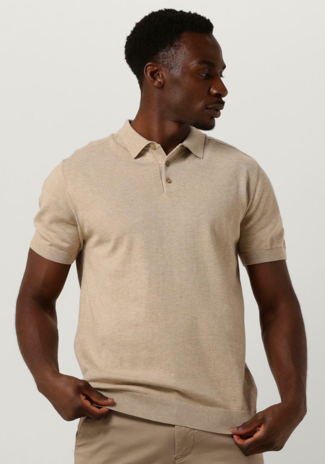 Beige SELECTED HOMME Polo SLHBERG SS KNIT POLO NOOS | Omoda