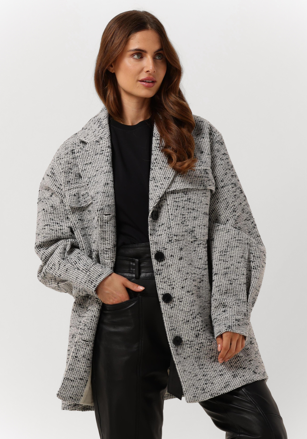 Ecru NA-KD Jack OVERSIZED TWEED JACKET | Omoda